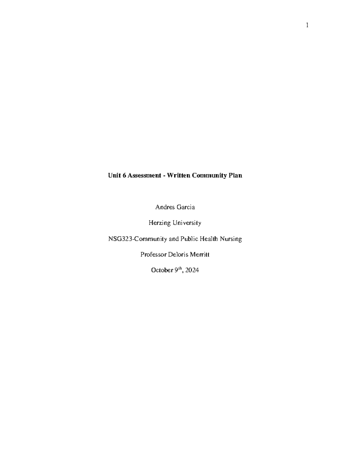 NSG323 Week 6 Final Paper: Community Health Assessment of Gwinnett ...