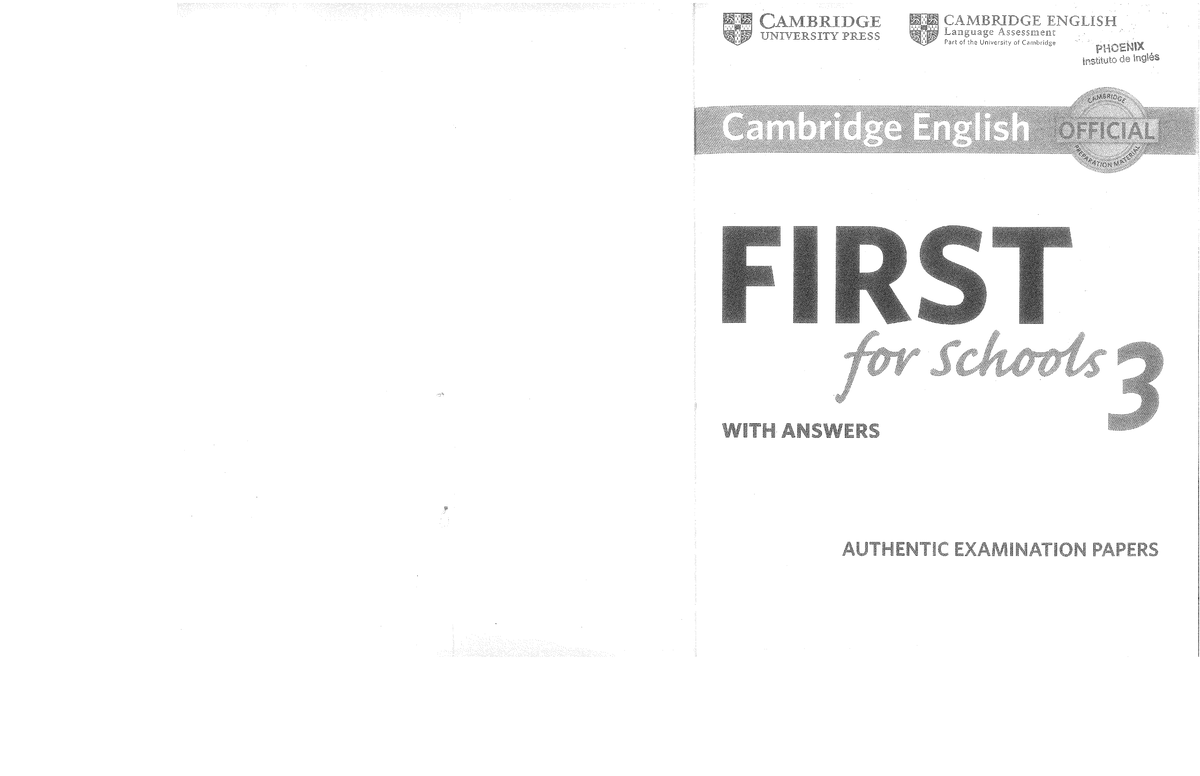 Cambridge English: First for Schools 3 - Official Preparation Material ...