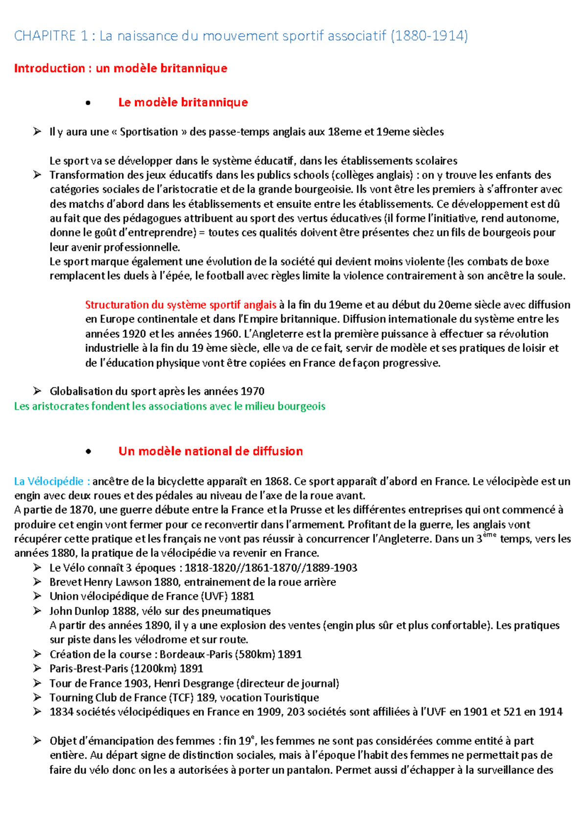 Histoire cm - cours CM - CHAPITRE 1 : La naissance du mouvement sportif ...