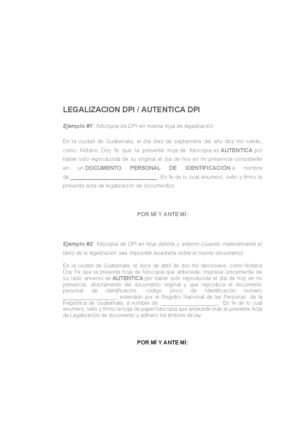 Legalización de Documentos de Identificación DPI (2021) - Studocu