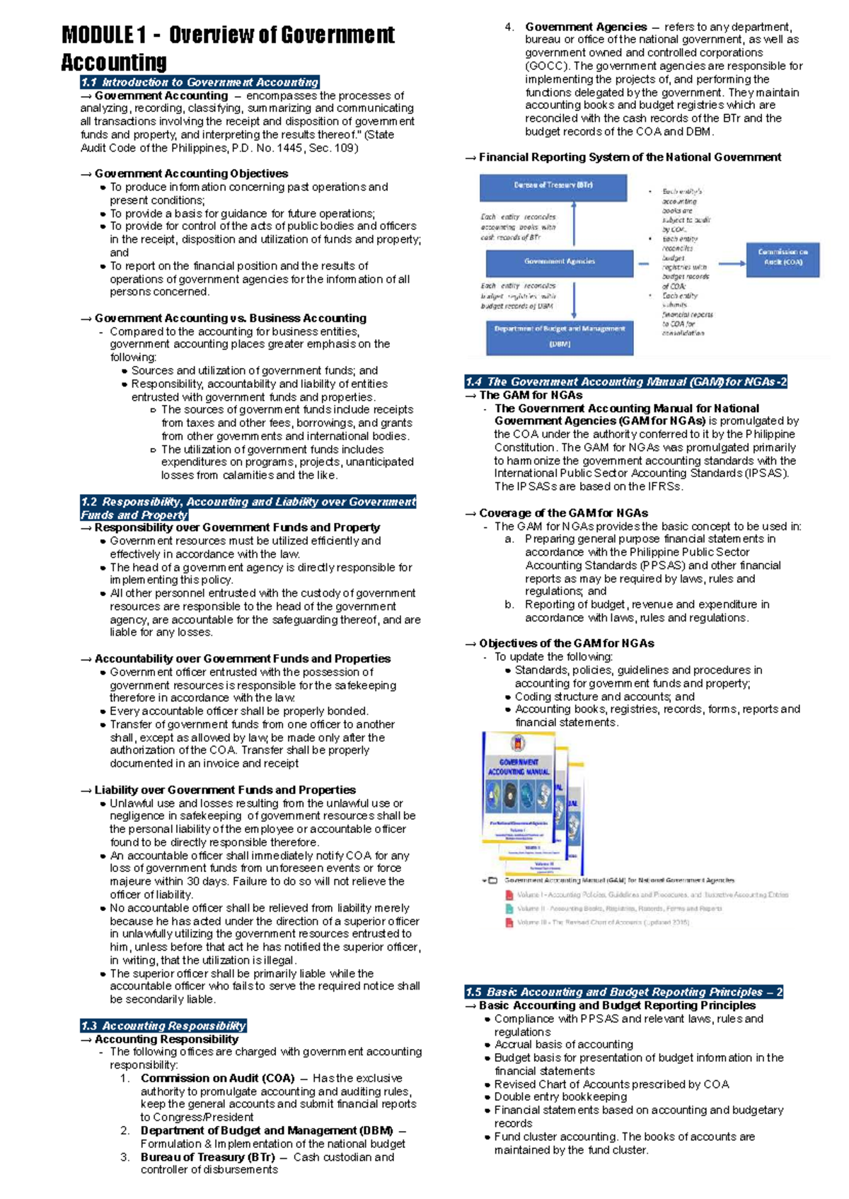MODULE 1: Overview of Government Accounting - Key Concepts and ...