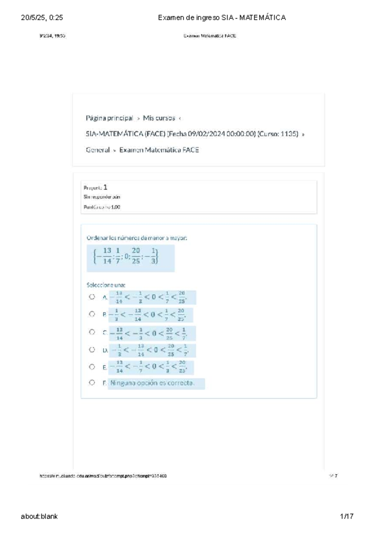 Examen de Ingreso SIA - Matemática: Guía de Estudio y Ejercicios - Studocu