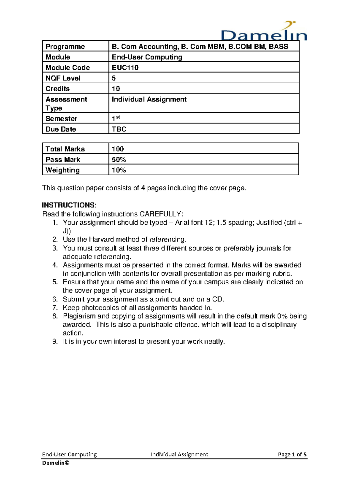 EUC 2023 Individual Assignment: Data Backup and Importance Study - Studocu