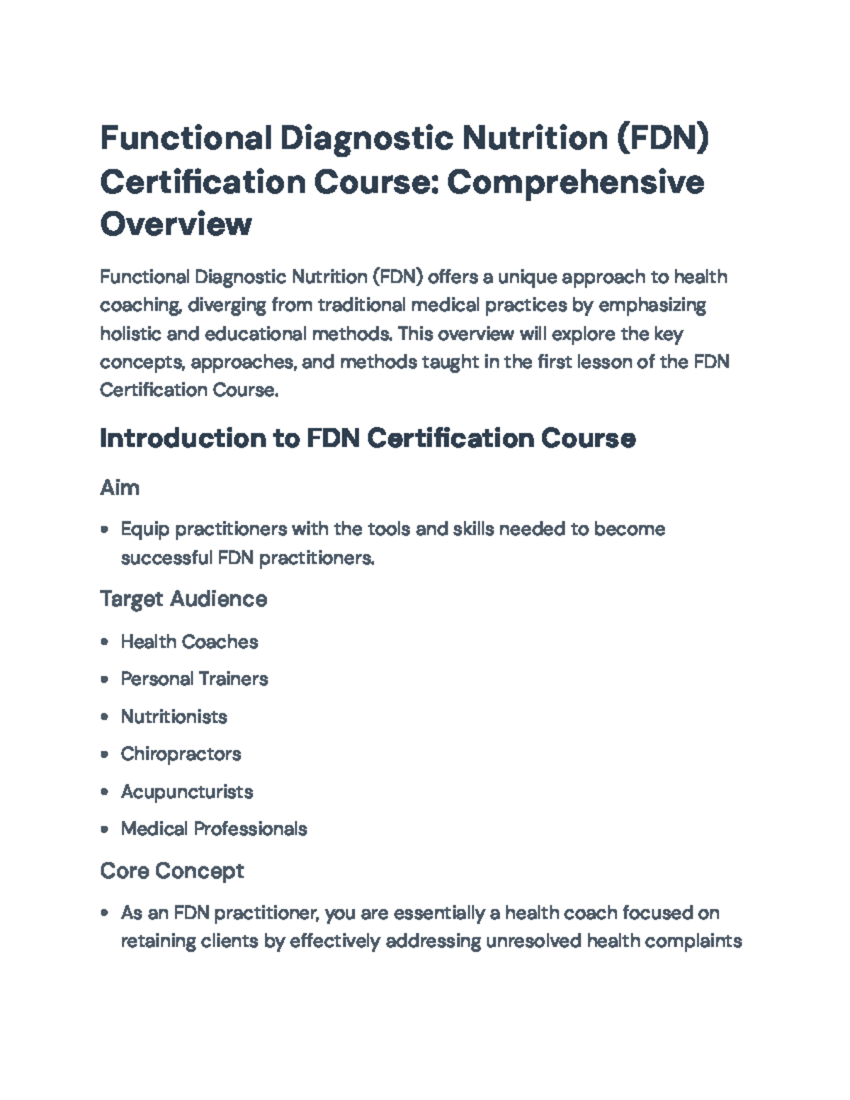 Functional Diagnostic Nutrition (FDN) Certification Course Overview ...