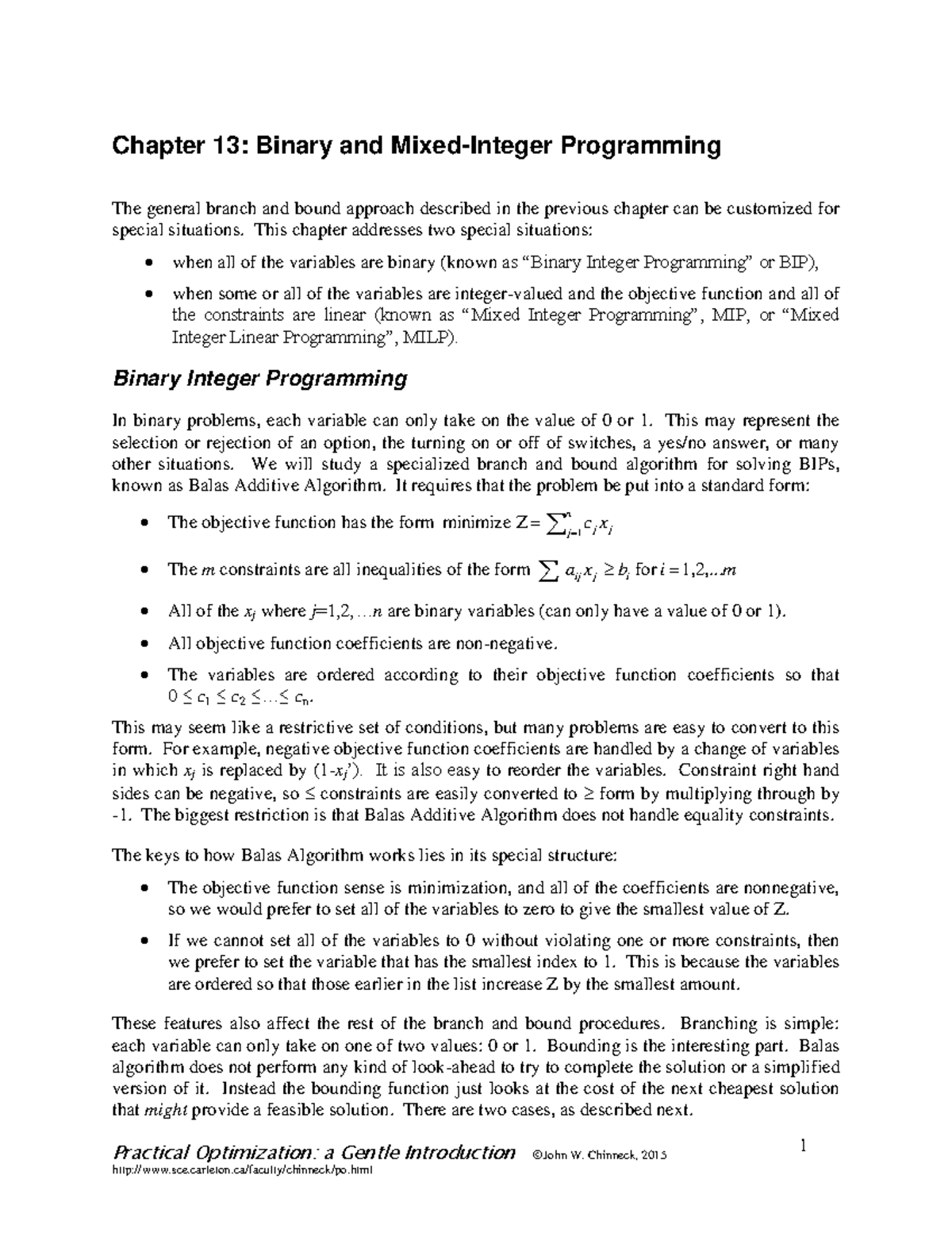 Chapter 13: Binary and Mixed-Integer Programming Techniques - Studocu