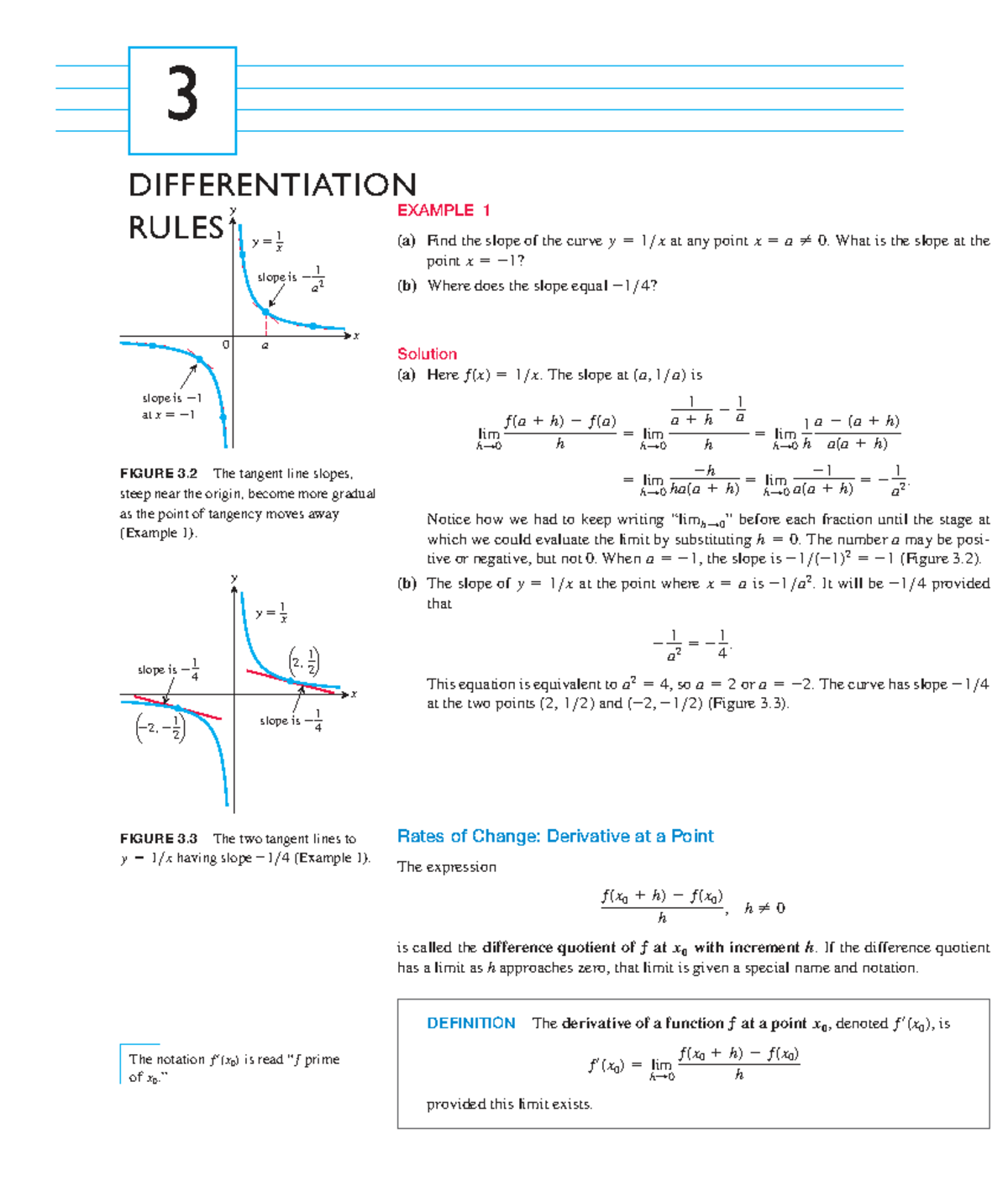 CH2 Part 1 Derivatives - Calculus Exam Notes - Studocu