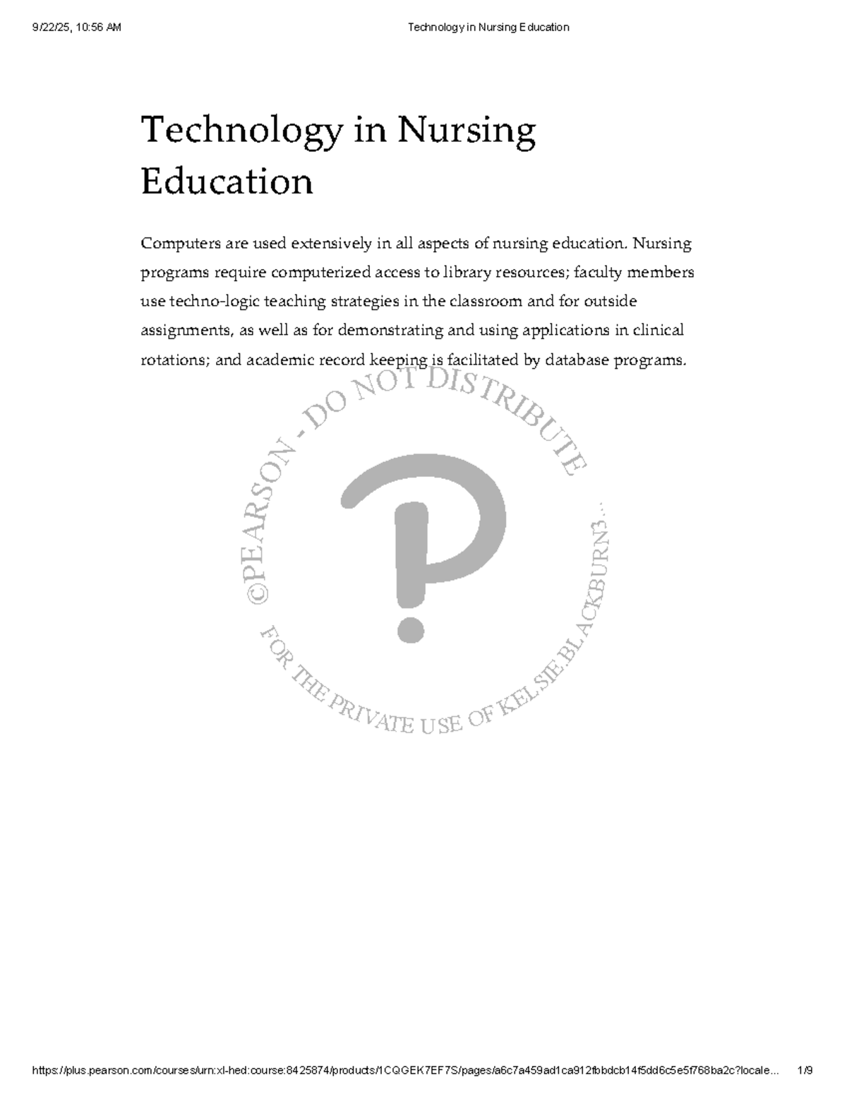 Technology in Nursing Education: Enhancements and Innovations (NUR 101 ...