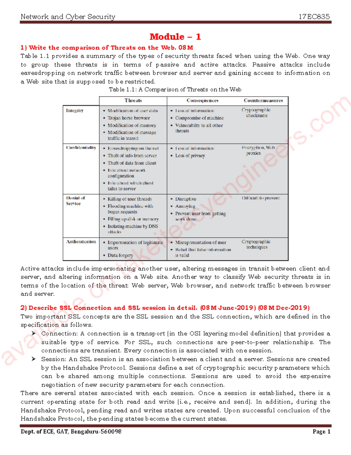 BIC401 Cyber Security & IoT Course Notes - Modules 1-5 Overview - Studocu