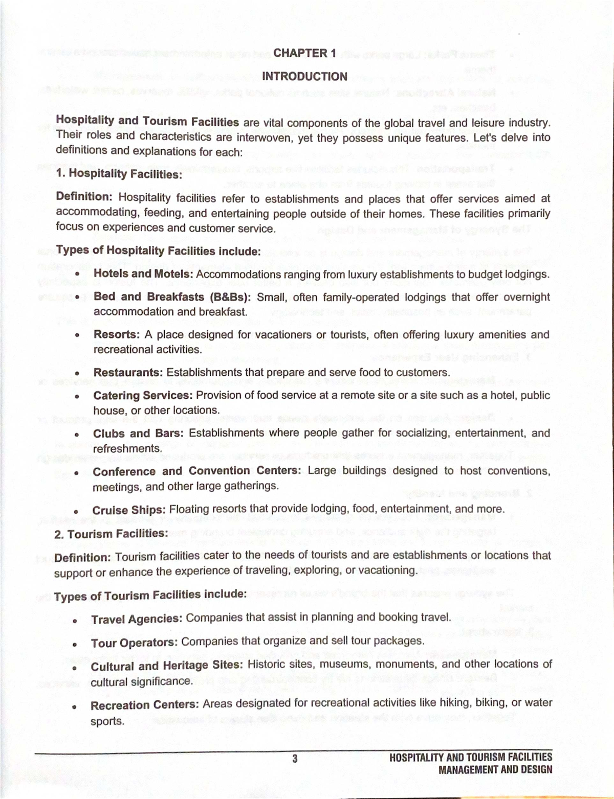 HOSPITALITY AND TOURISM FACILITIES MANAGEMENT: CHAPTER 1 OVERVIEW - Studocu