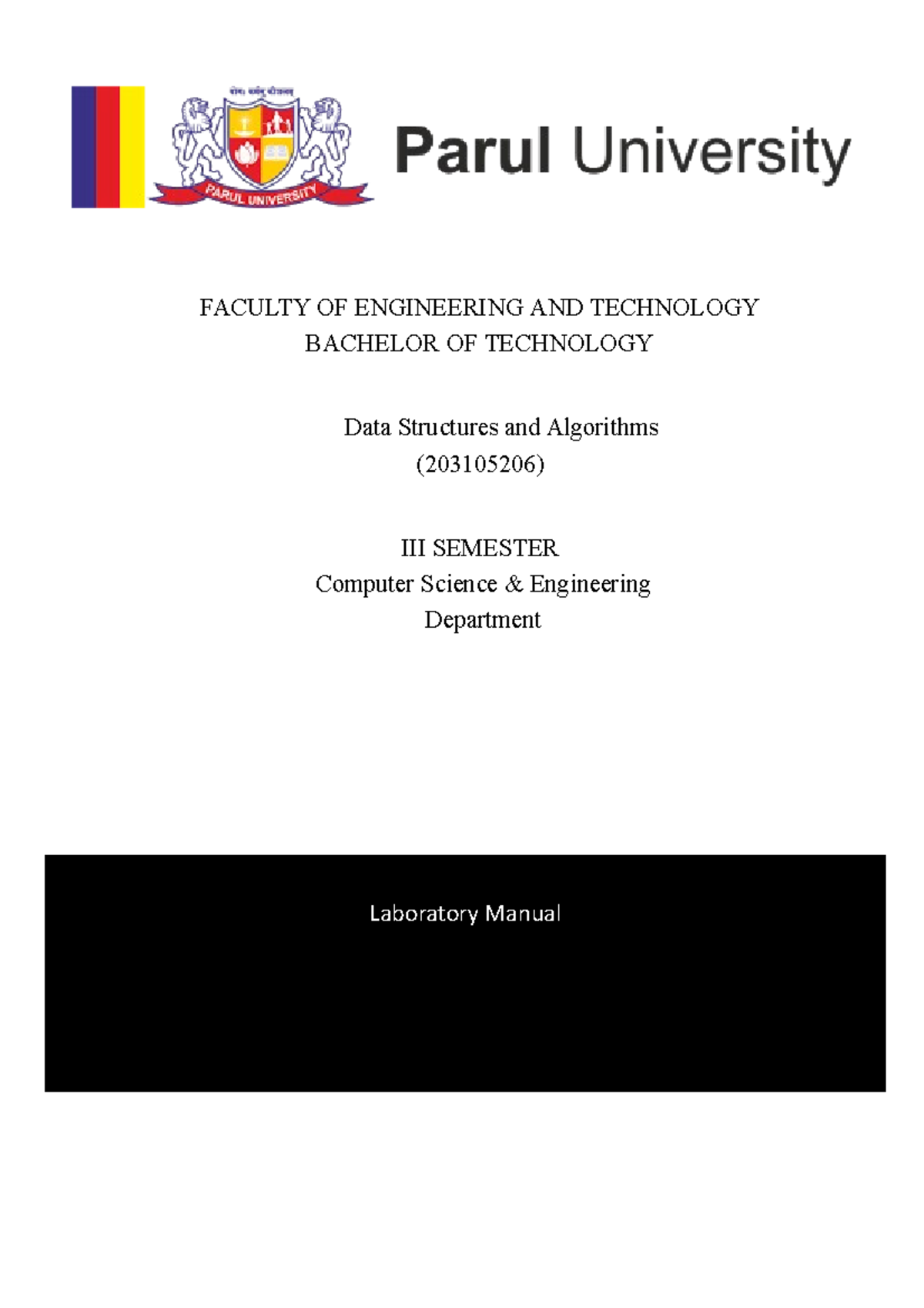 DSA Practical Manual - B.Tech 3rd Sem (203105306) Engineering Guide ...