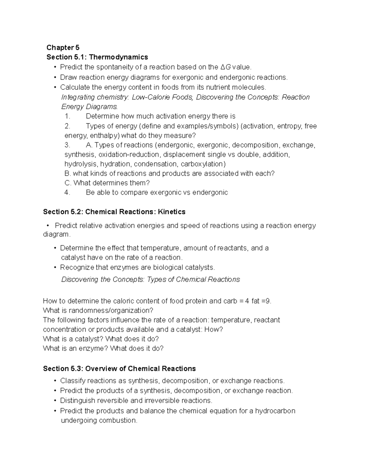 Exam 3 Study Guide: Thermodynamics & Chemical Reactions Concepts - Studocu