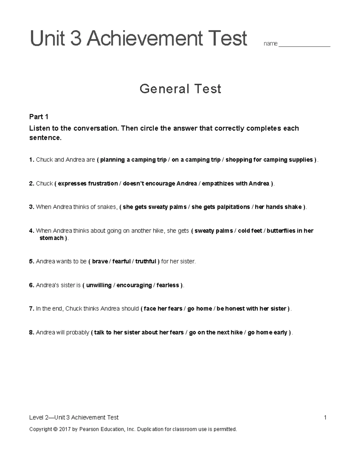Summit 2, Third Edition Final Exam Answer Key - Studocu