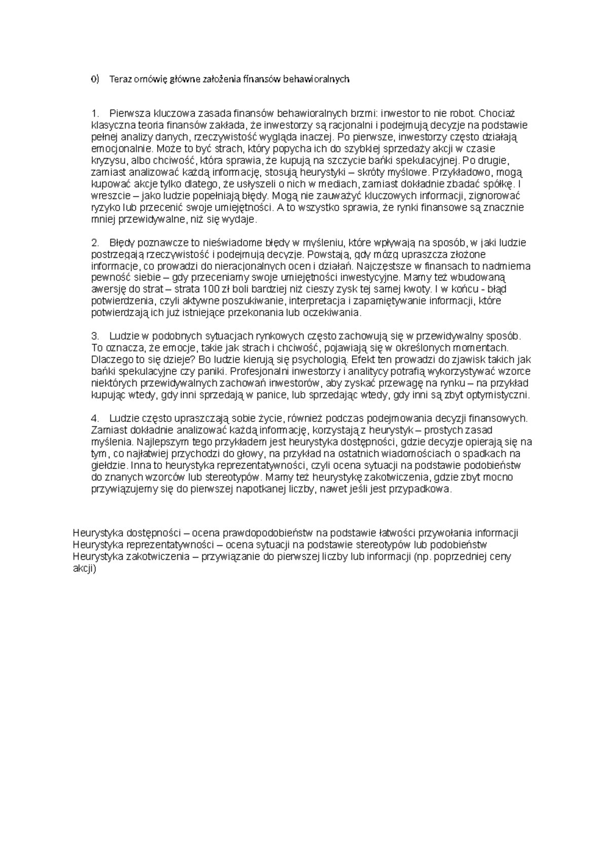 Prezentacja: Kluczowe Zasady Finansów Behawioralnych (FB101) - Studocu