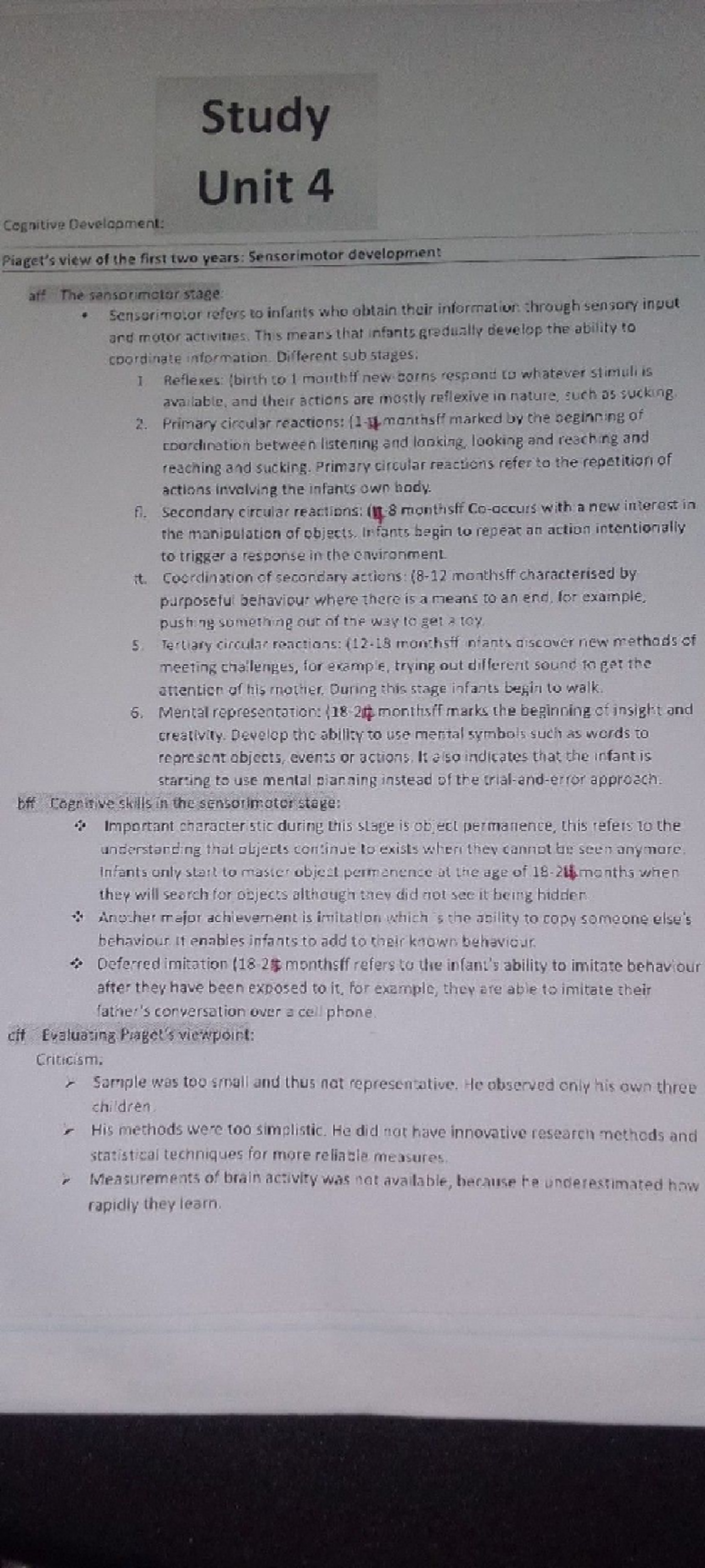PSYC 211 SU4 - Summary of Cognitive Development in Infancy - Studocu