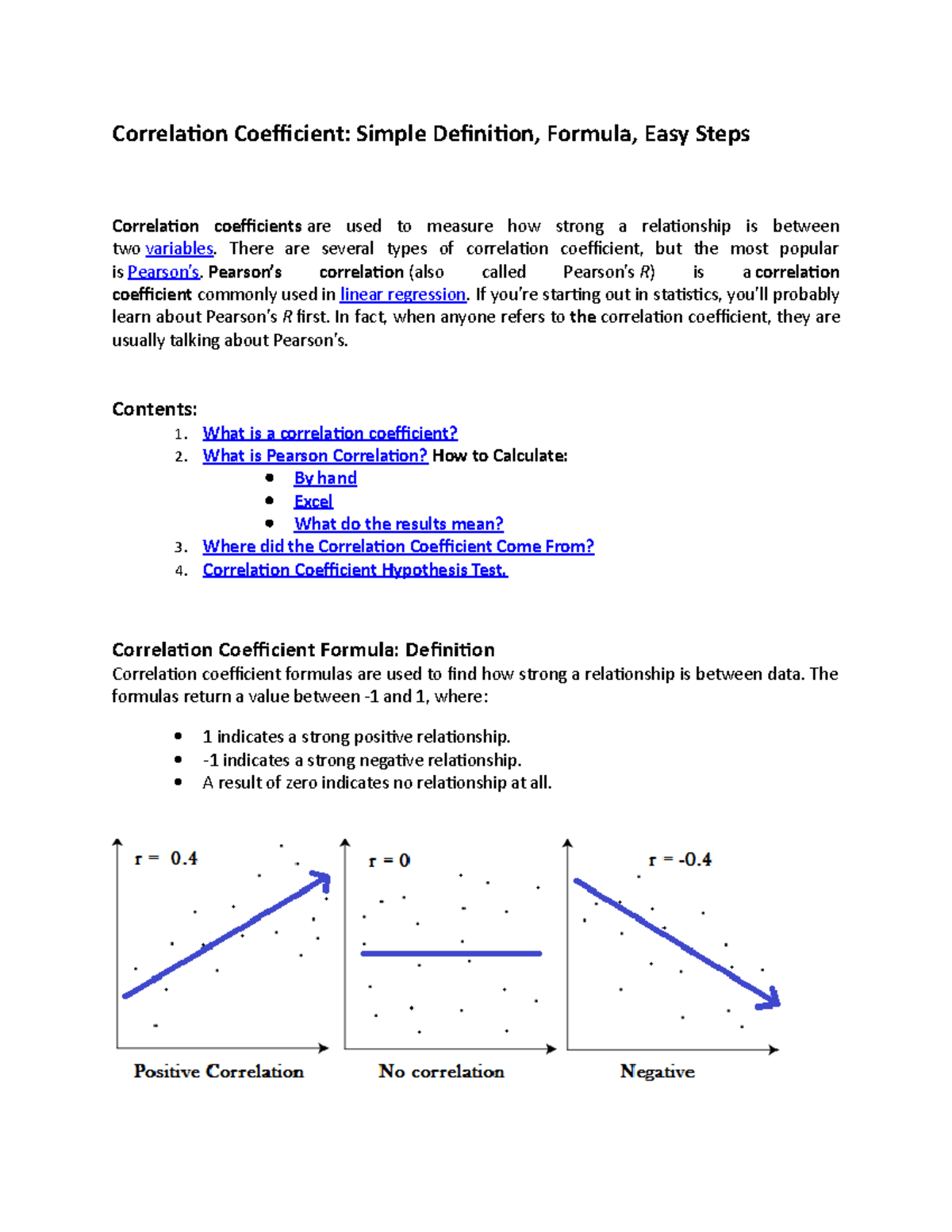 Correlation Coefficient Correlation Coefficient Simple Definition