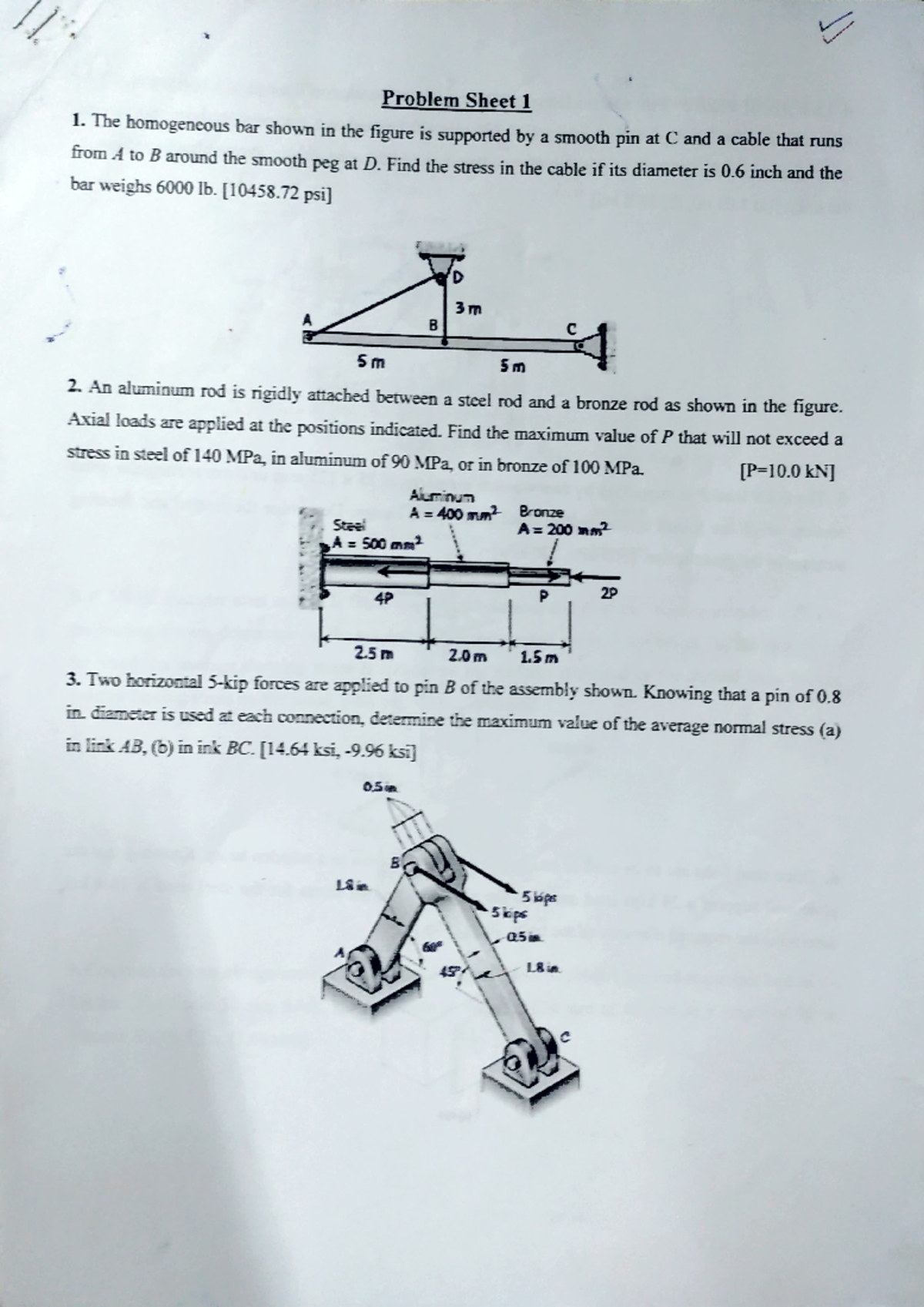 SOM Stress Practice Problems - Comprehensive Problem Set - Studocu