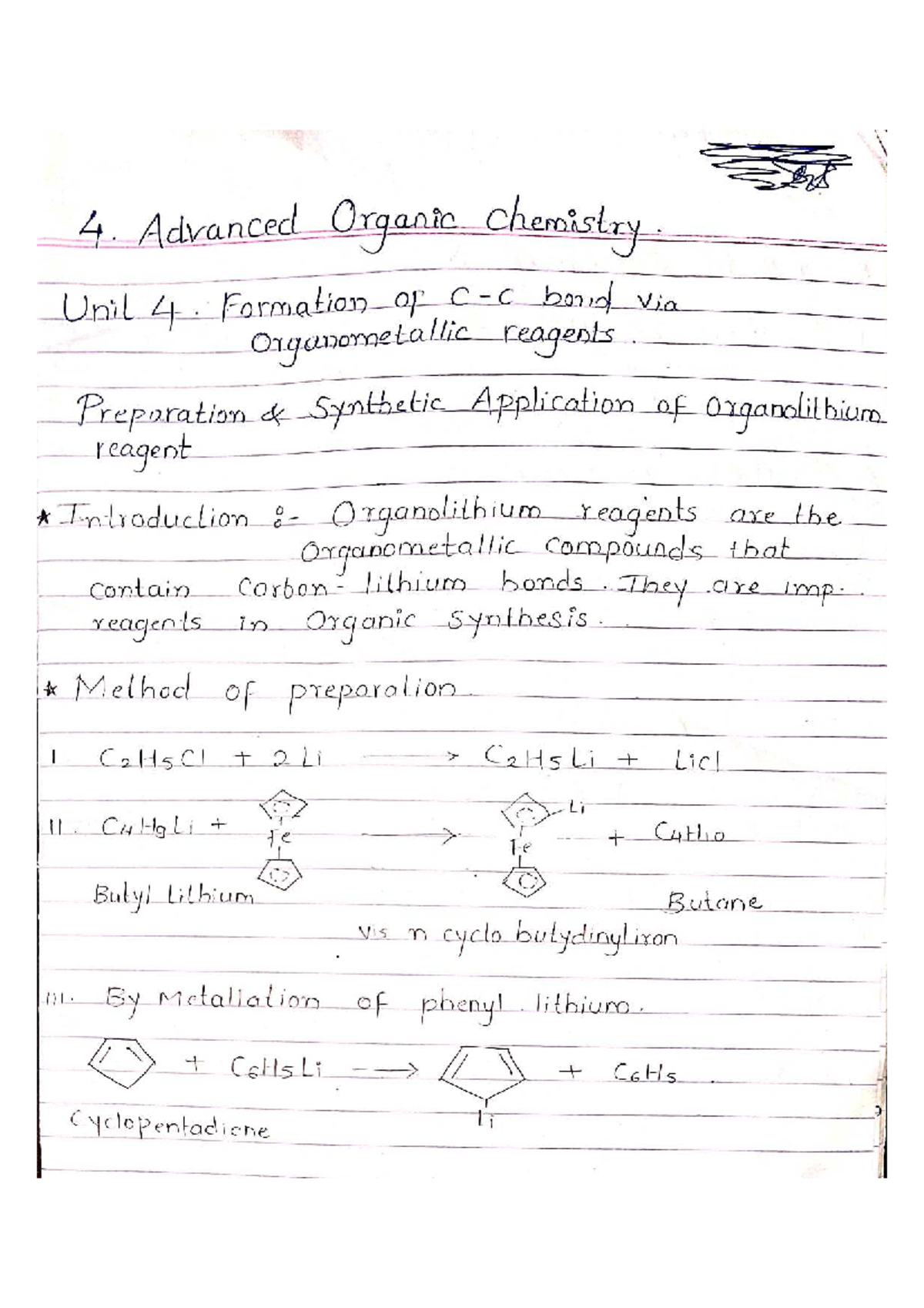 Advanced Org. Chem. Sem II: Unit 4 - Organolithium Reagents ...
