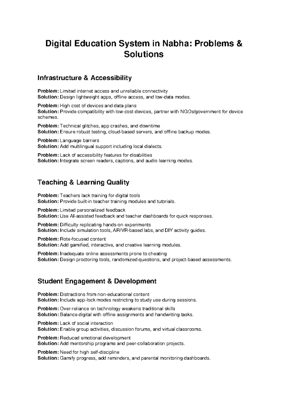 Digital Education System in Nabha: Challenges & Solutions - Studocu
