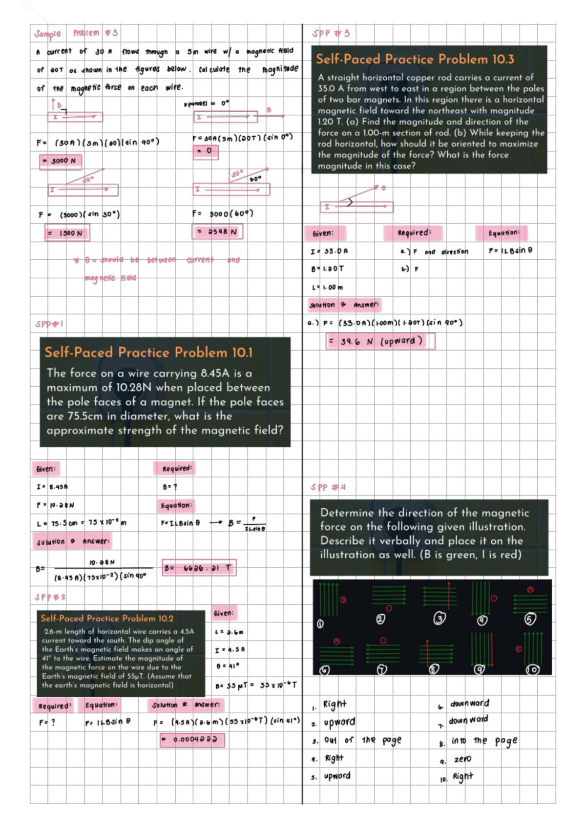 Magnetic Force Calculations: Practice Problems SPP 3 & 10.3 - Studocu