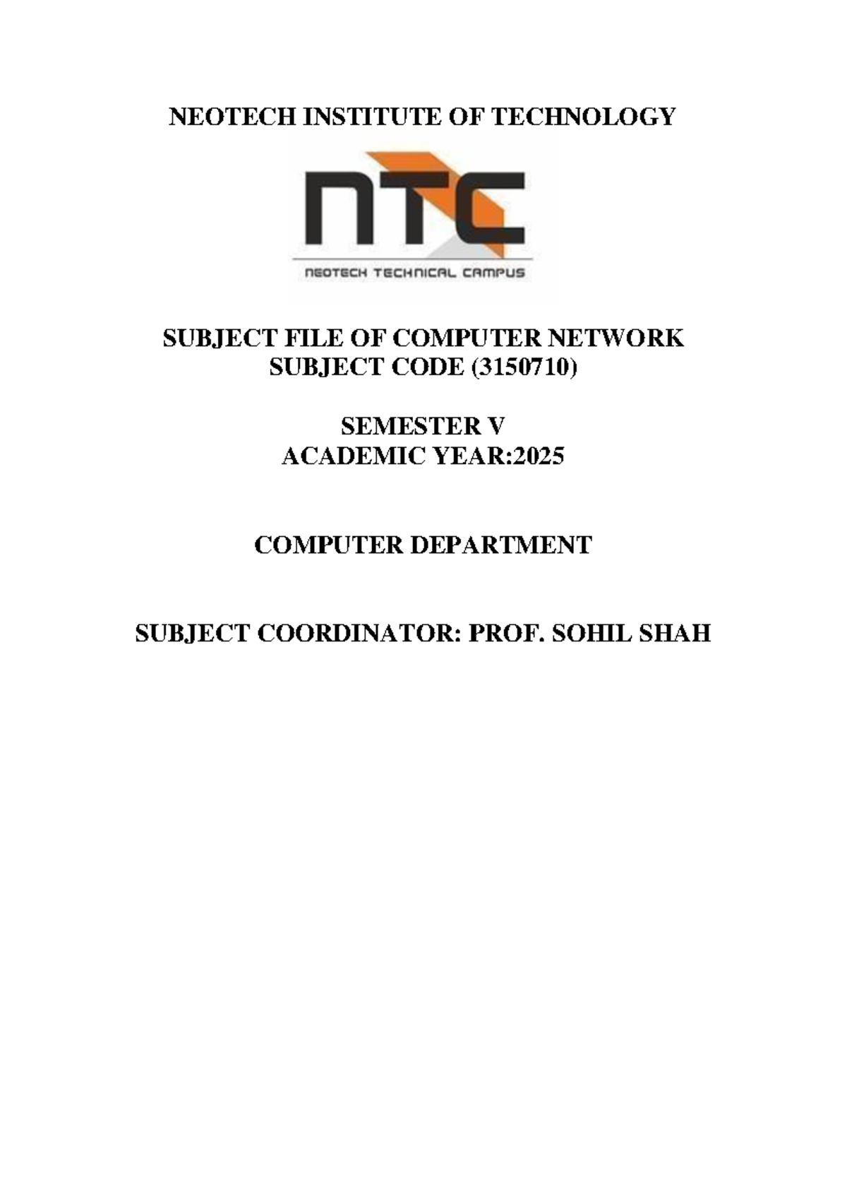 Computer Networks Lab Manual (3150710) - Study of Network Devices - Studocu
