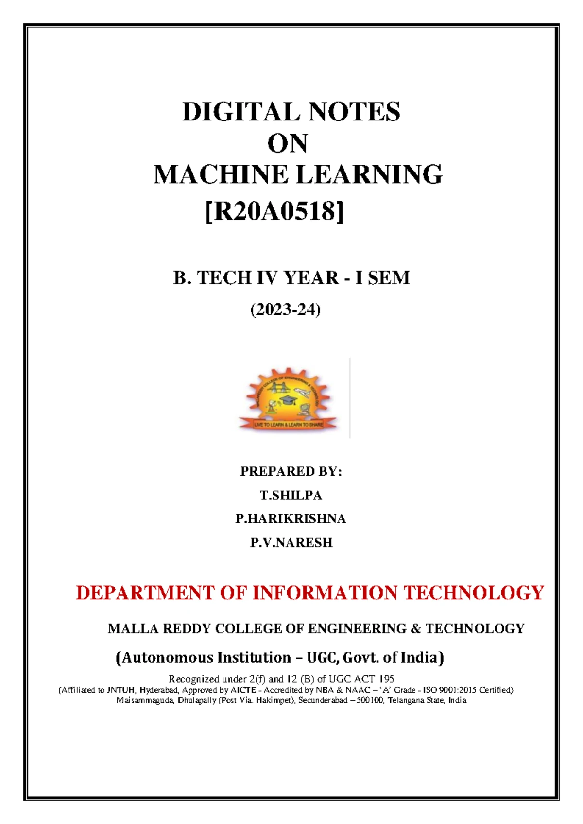 CD- Question-BANK - Compiler Design Questions Bank - COMPILER DESIGN QUESTION BANK (Dr. Kalyan ...