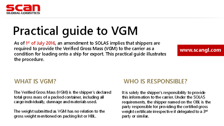 Practical Guide to VGM: Understanding SOLAS Requirements - Studocu