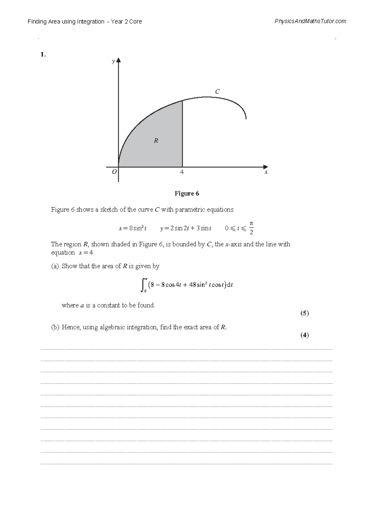Finding Area using Integration QP - Year 2 Core 1 Analysis - Studocu