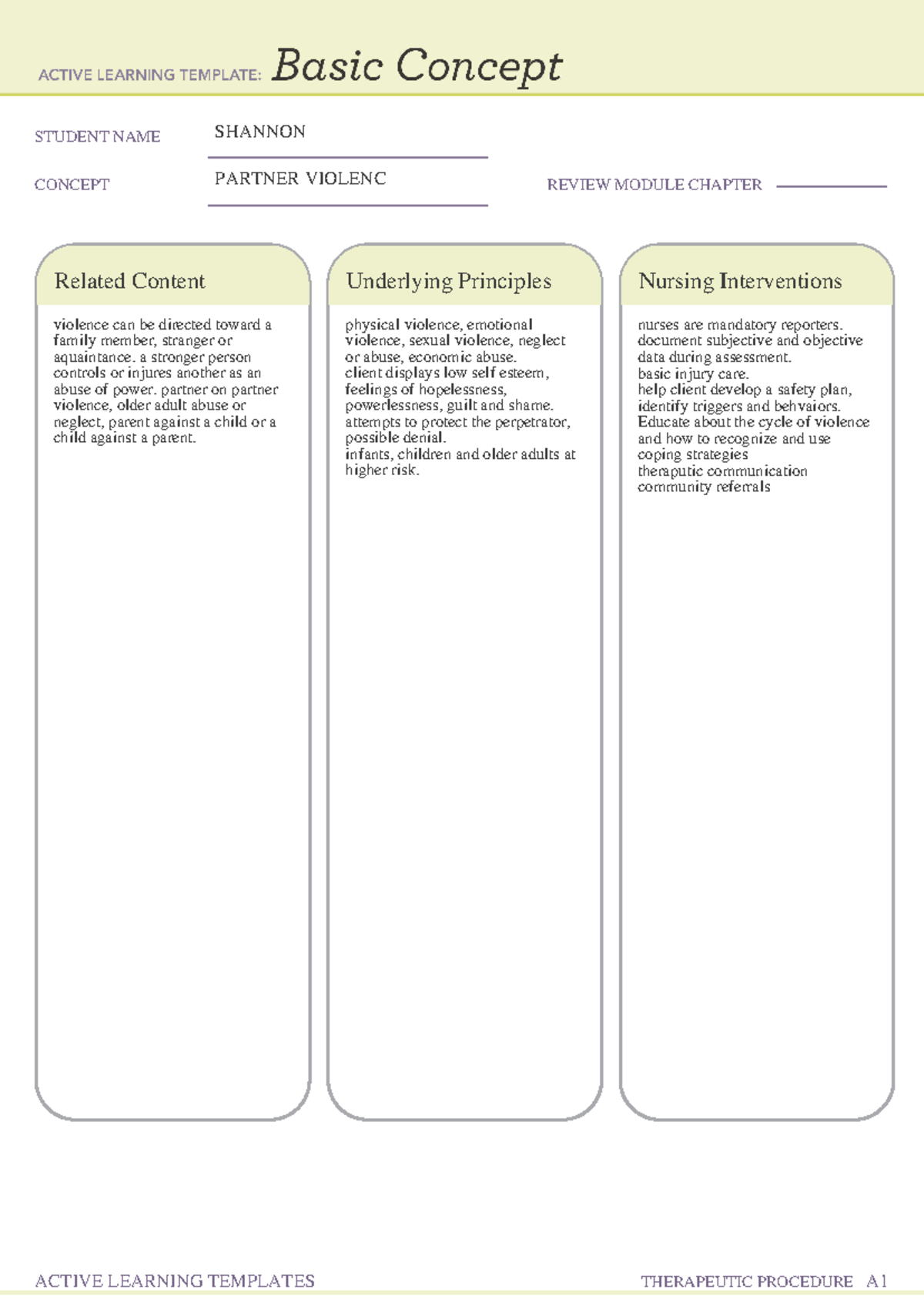 Partner Violence Review Module: Understanding and Interventions - Studocu