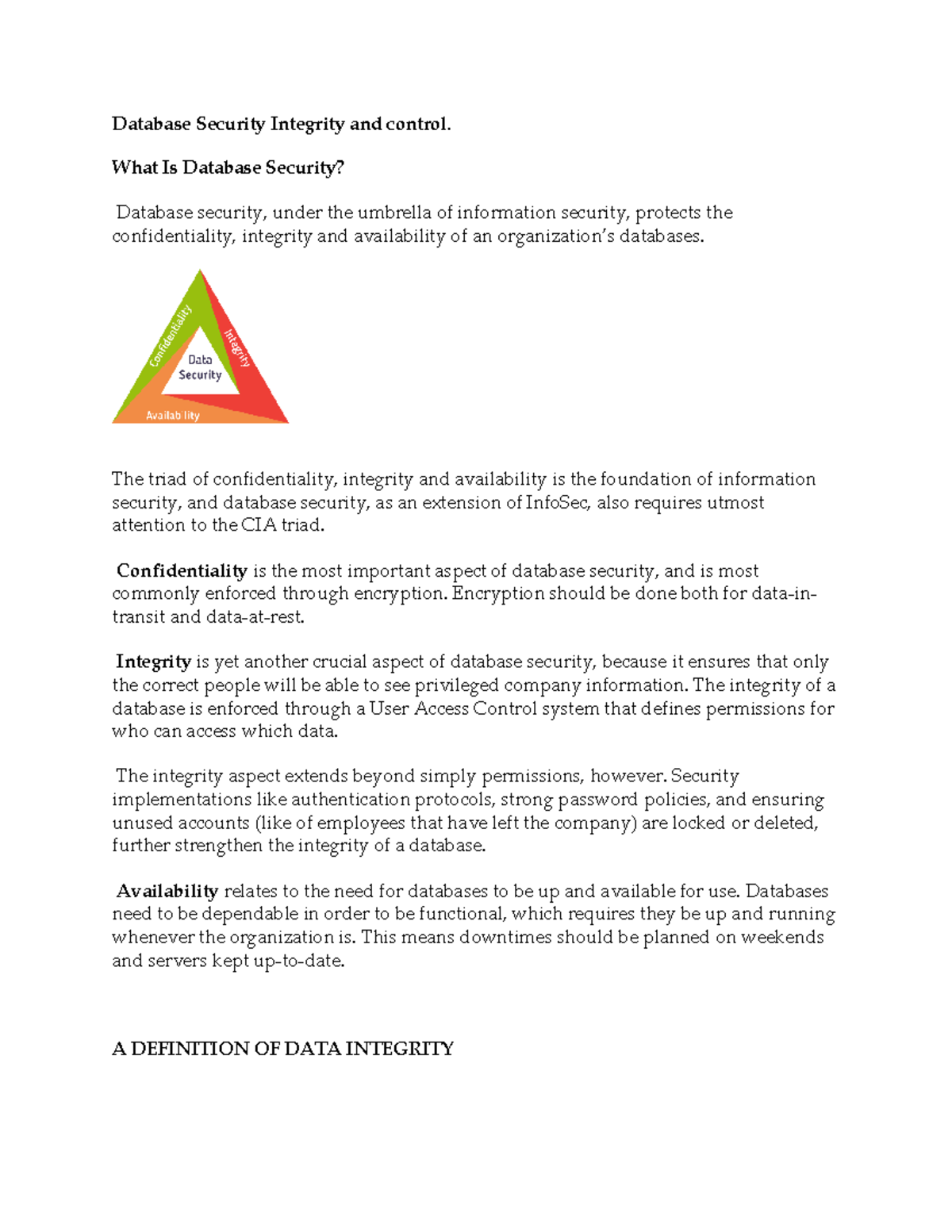 Lesson 8: Database Security - Integrity, Control, and Best Practices ...