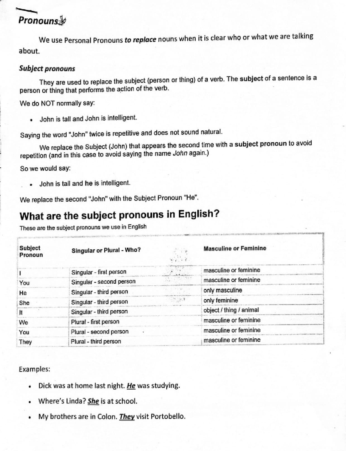 Subject And Object Pronouns Understanding Their Use In English ENG101