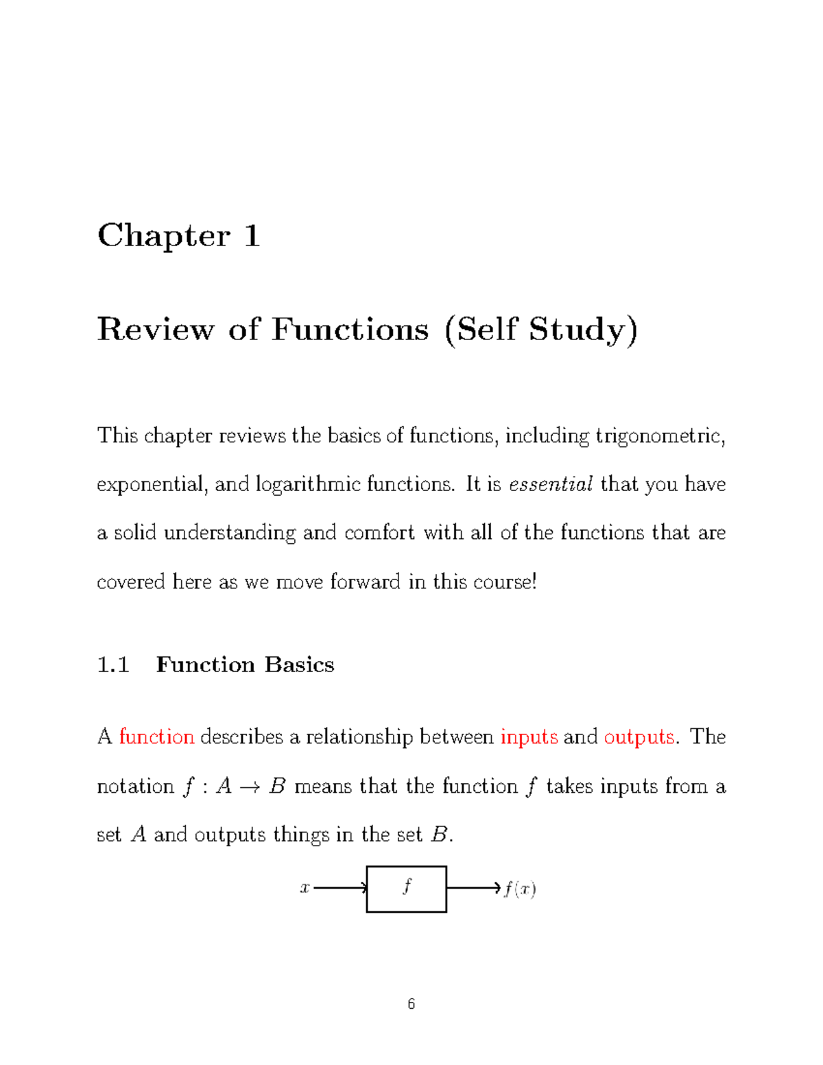 MATH∗1200: Chapter 1 - Functions Overview and Key Concepts - Studocu