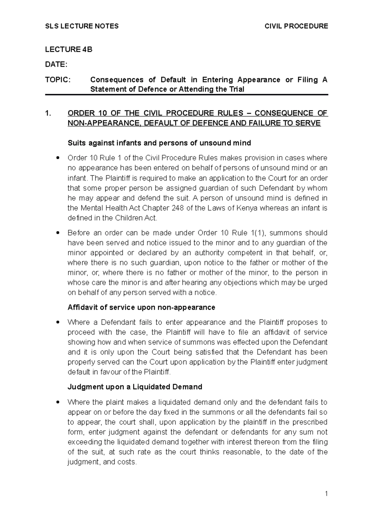 Interlocutory Applications in Civil Procedure - INTERLOCUTORY ...