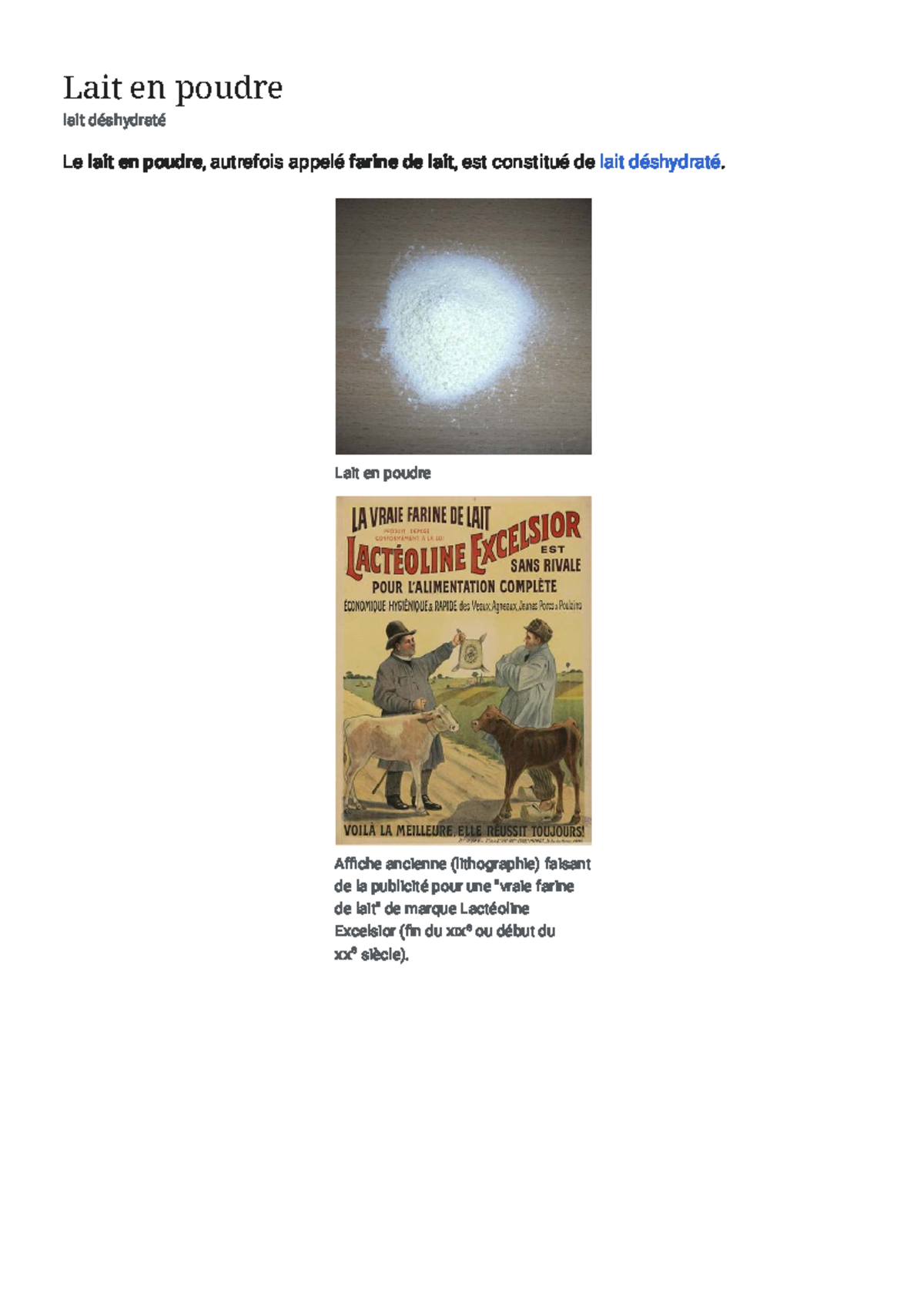 Étude sur le Lait en Poudre : Histoire et Processus de Fabrication ...