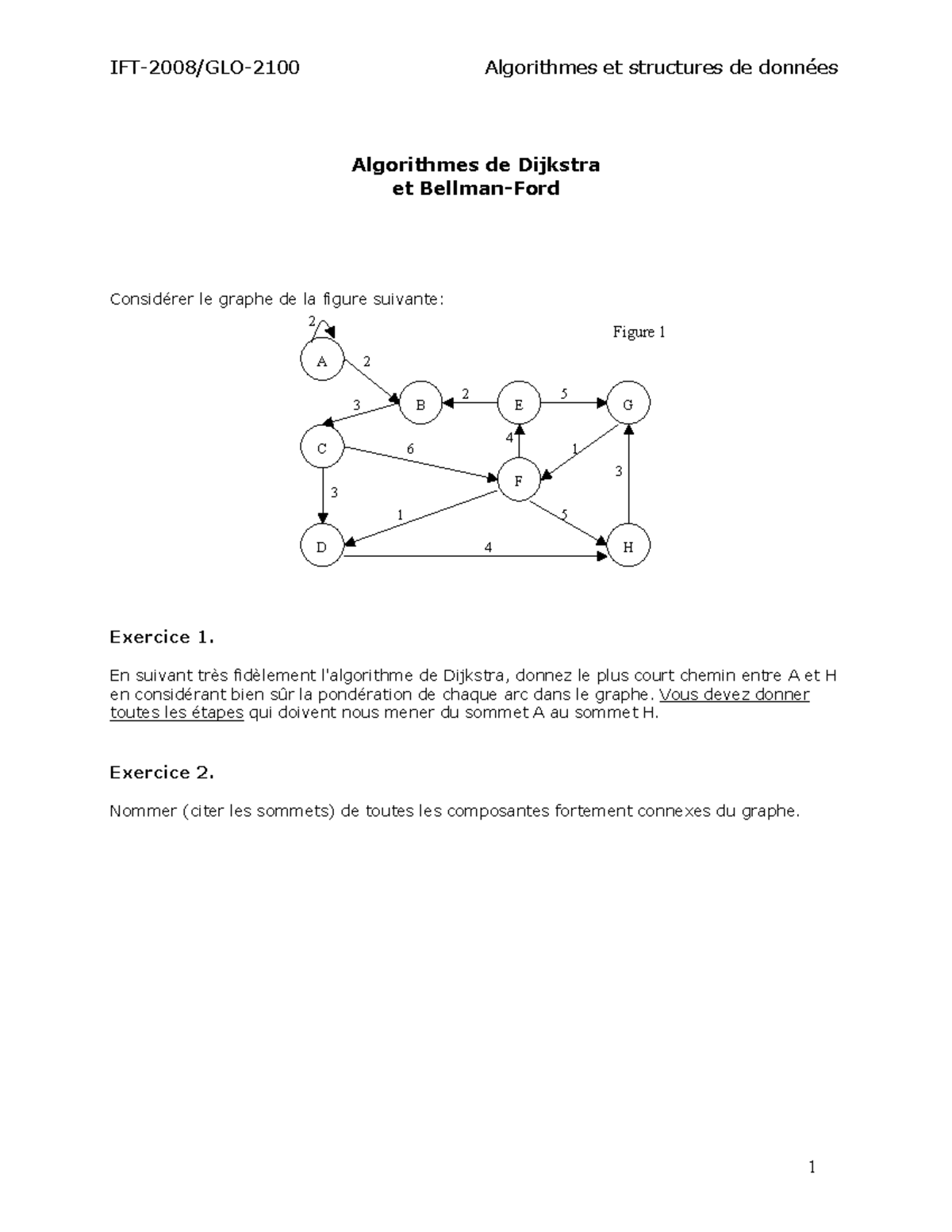 Exercices Graphe 2 - exercice - IFT- 2008 /GLO- 2100 Algorithmes et ...