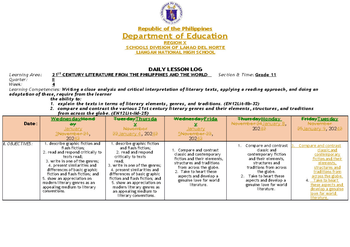 21st Century Literature Module for Grade 11: Week 4 Analysis - Studocu