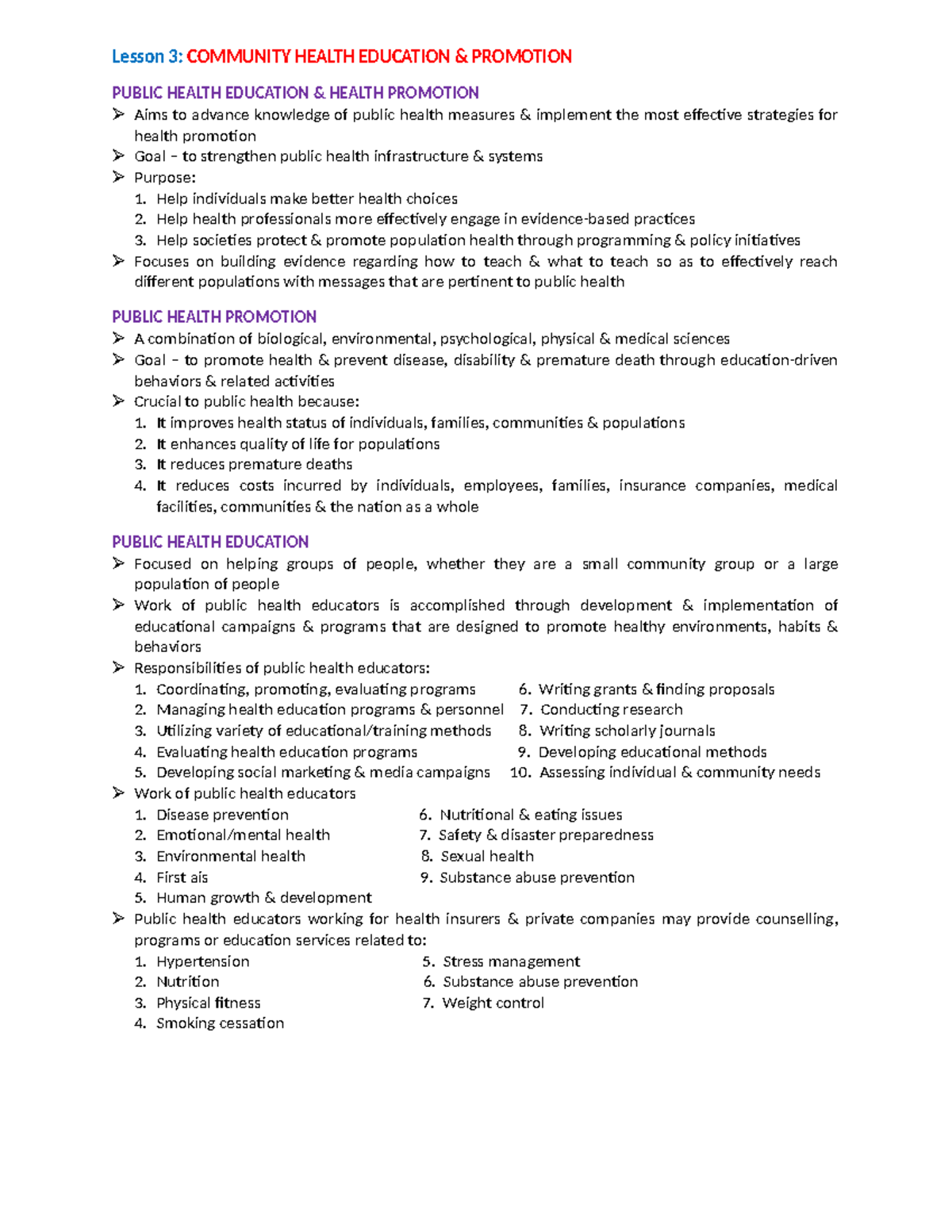 Lesson 3: Community Health Education Strategies for Public Health ...