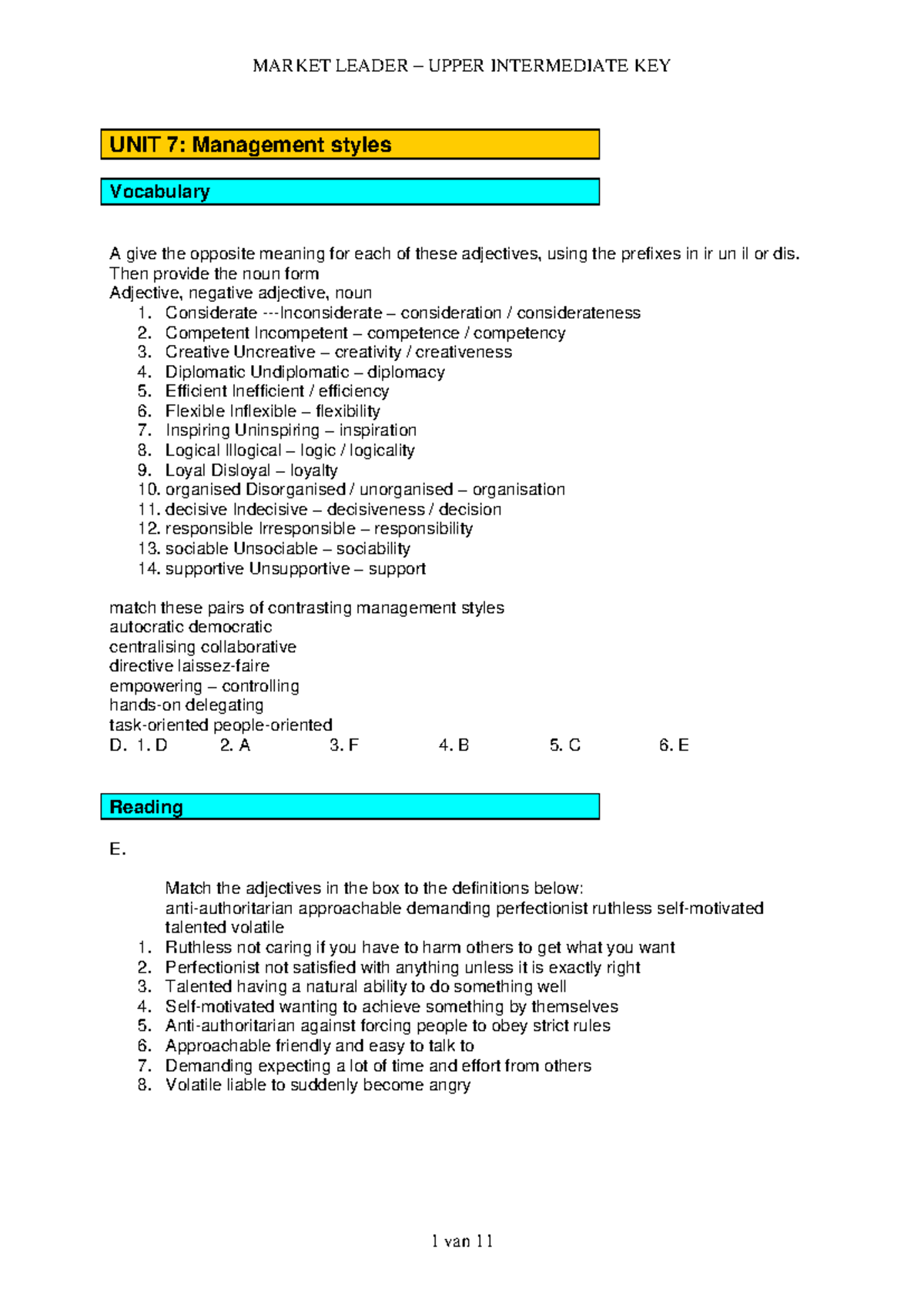 Summary of International Economics Key Units 7-12: Management and ...