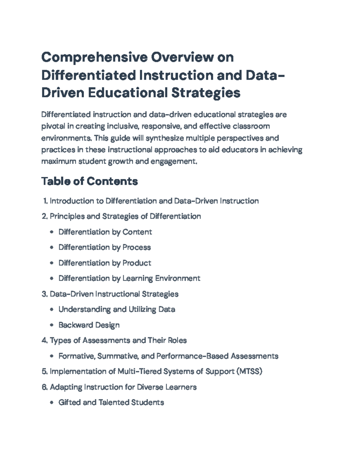 Differentiated Instruction & Data-Driven Strategies: An Educator's ...
