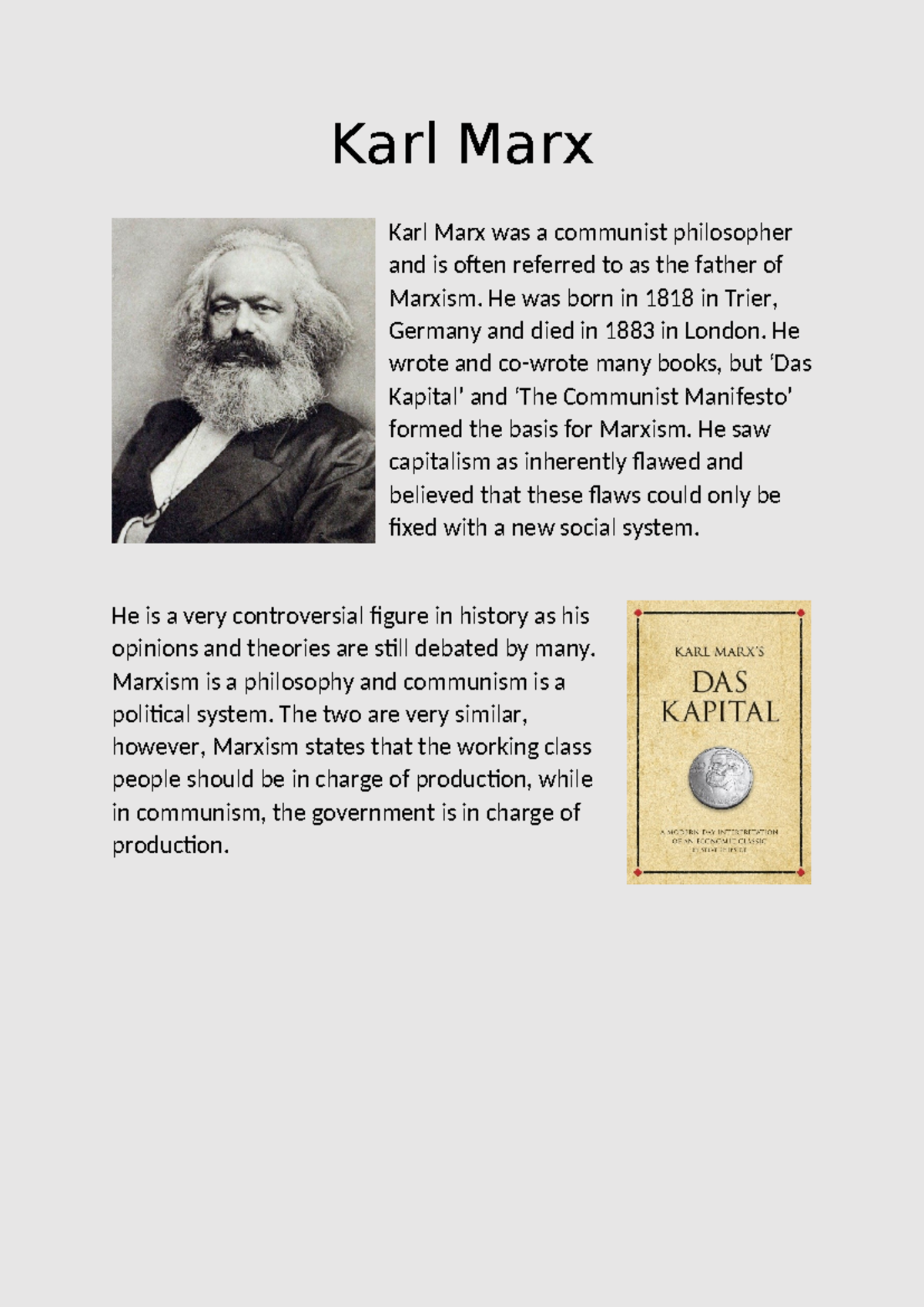 Karl Marx: Understanding Marxism & Communism for Study - Studocu