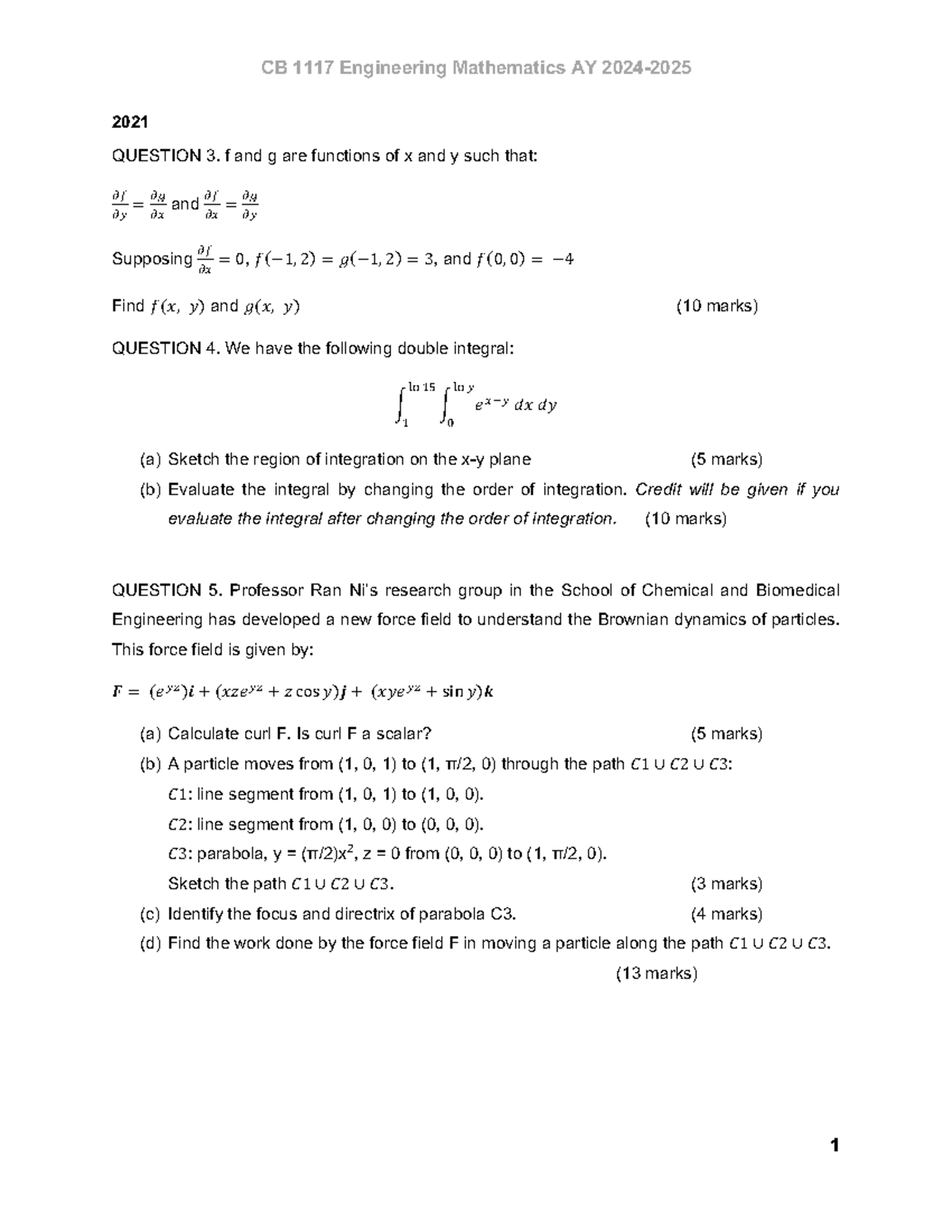 Past Year Papers CB1117 Part II: 2021 - 2024 Exam Review - Studocu