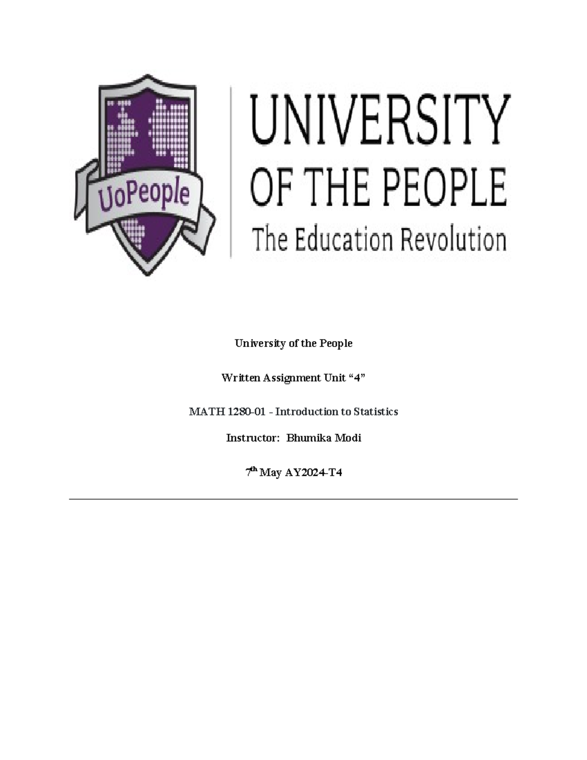 MATH 1280-01 Unit 4: Missing Probability, Expected Value & Std Dev - Studocu