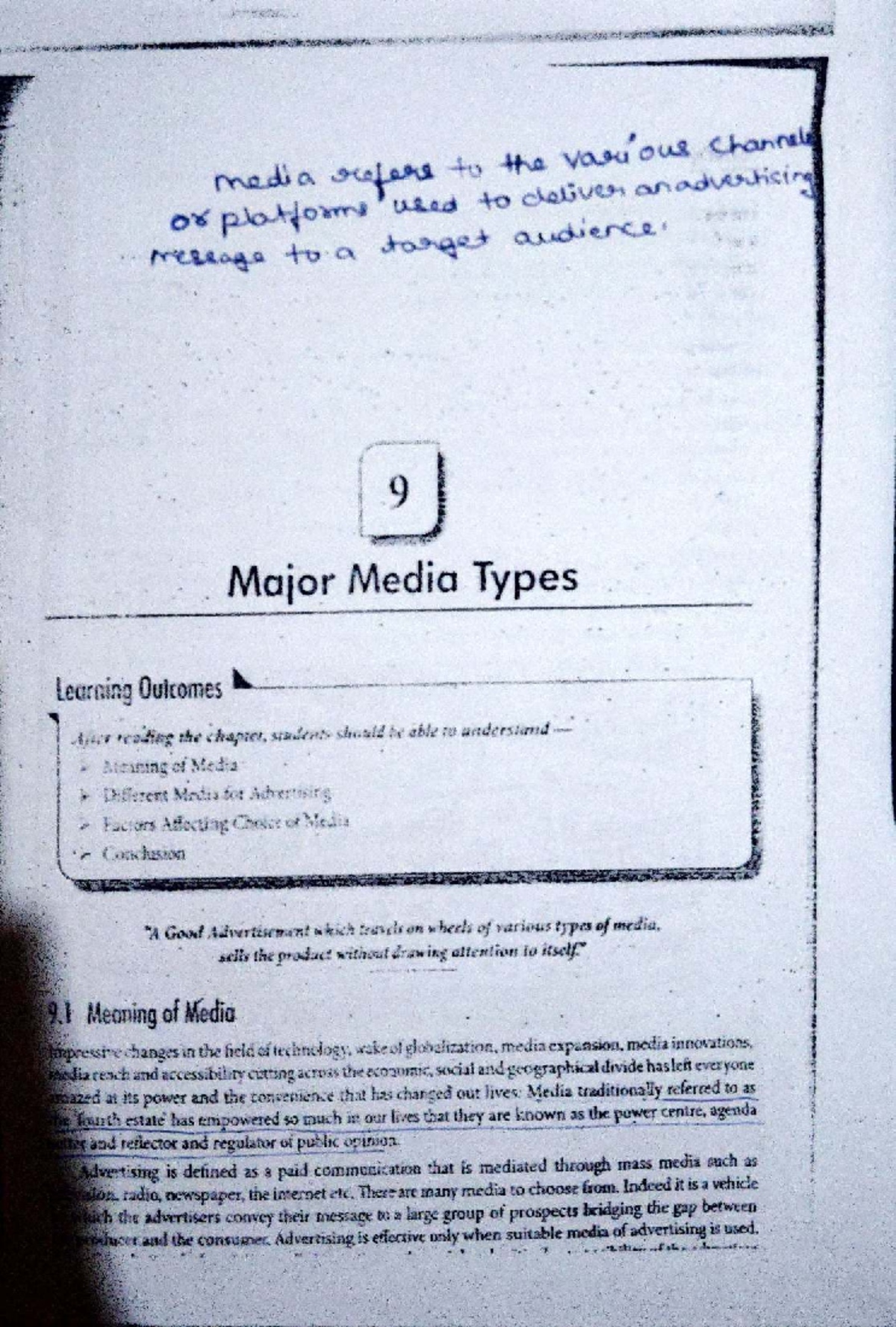 Unit 3 advertising, ch-9, major media types - medi a refers to the ...
