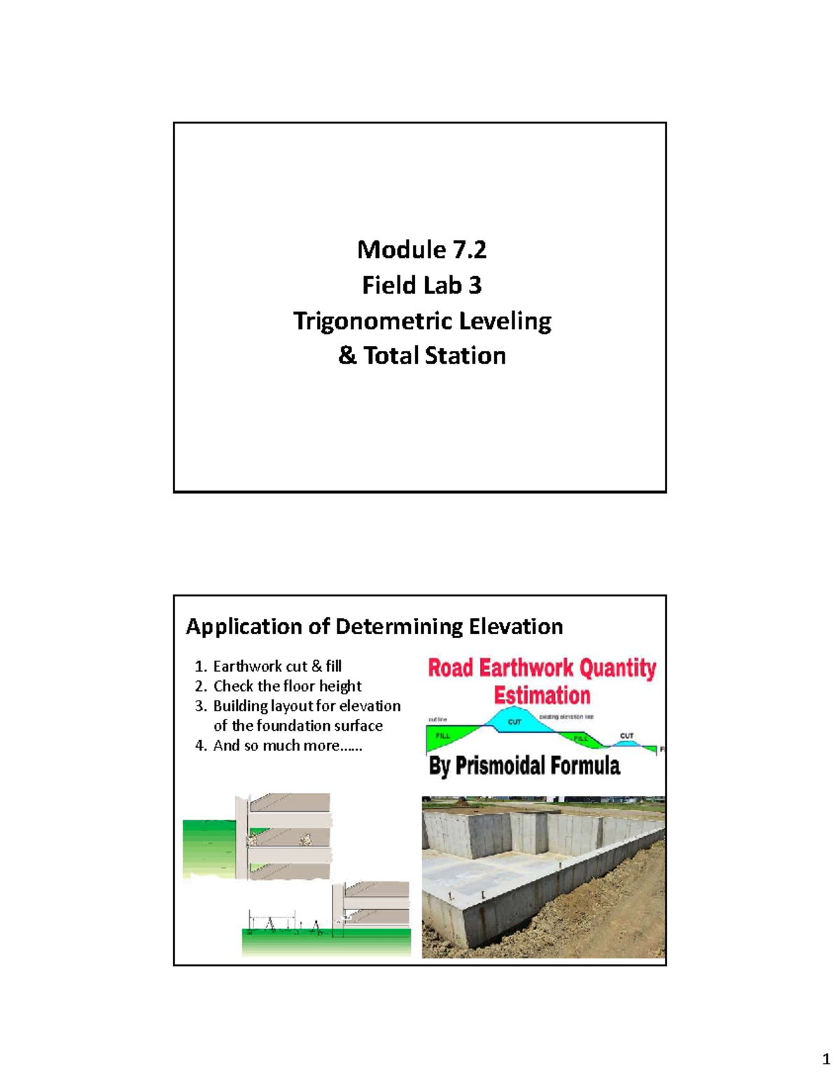 Module 7.2: Field Lab 3 - Trigonometric Leveling & Total Station - Studocu