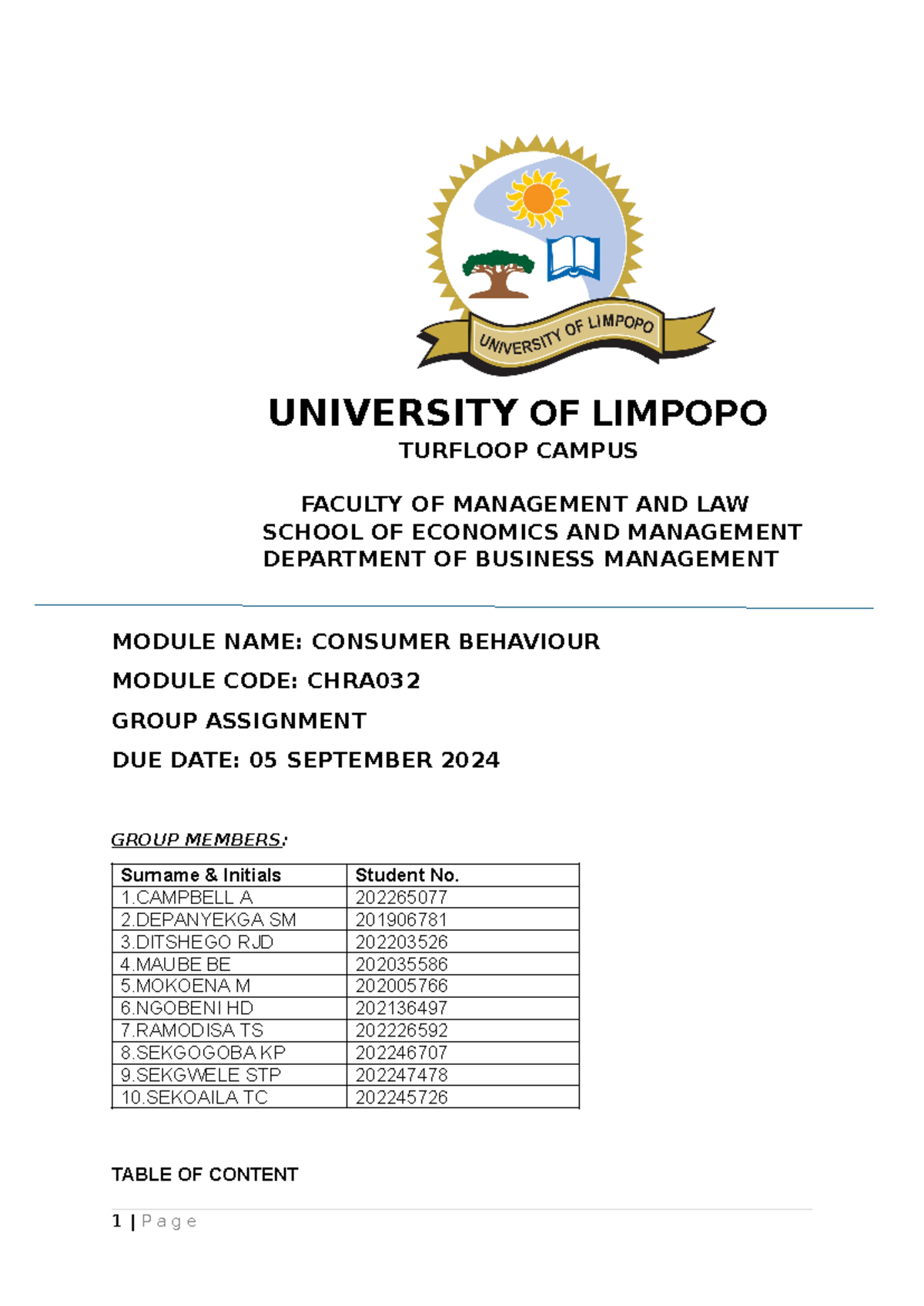 CHRA032 Group Assignment: Impact of Load Shedding on Consumer Behaviour ...