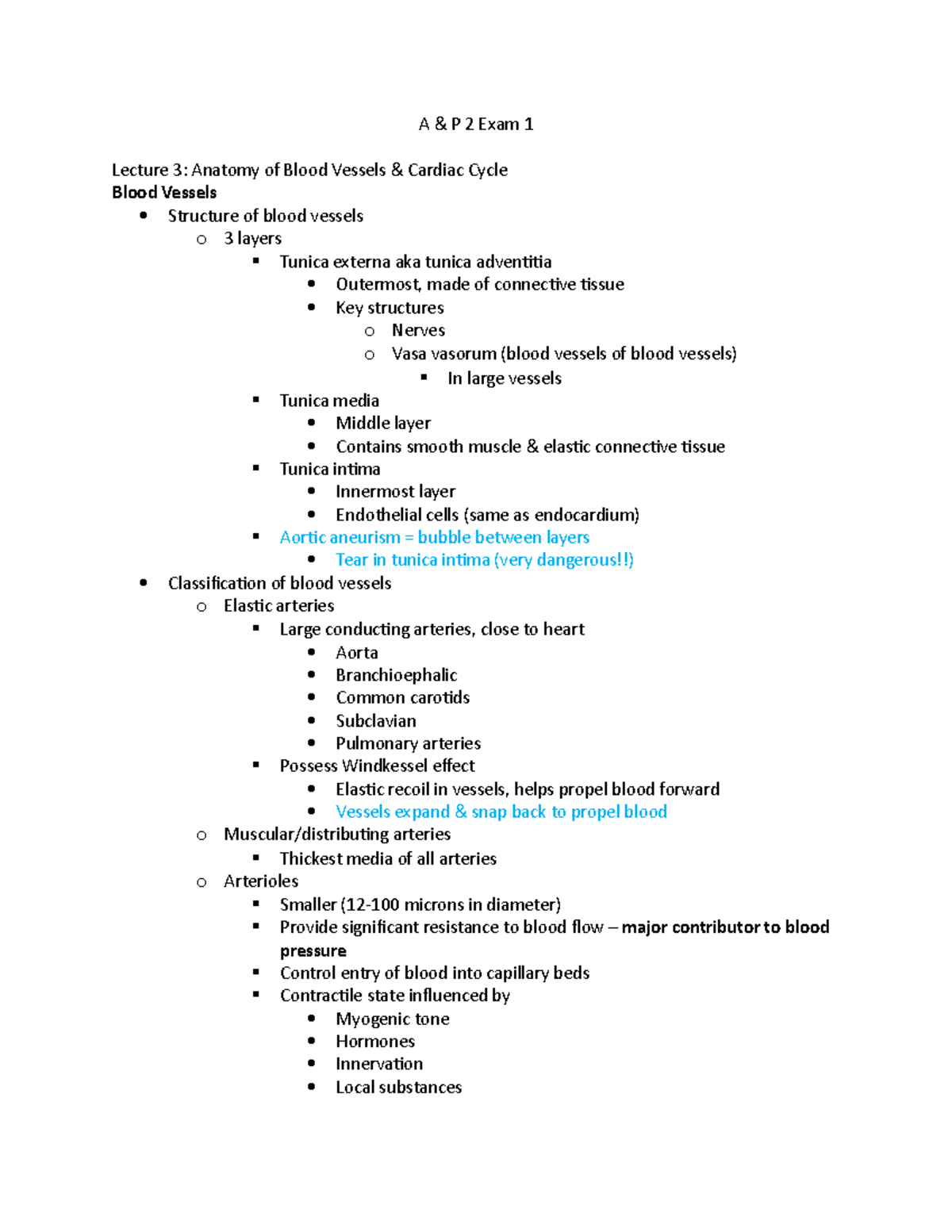A&P 2 Exam 1 Study Guide - A & P 2 Exam 1 Lecture 3: Anatomy of Blood ...
