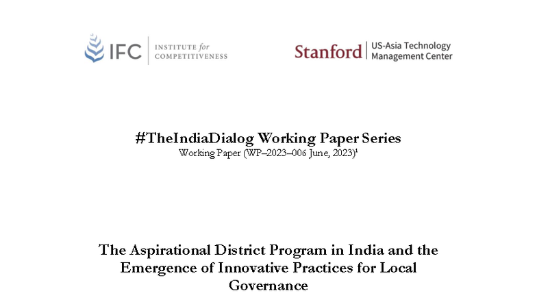 ADP 2023: Innovative Local Governance Practices in India's Aspirational ...
