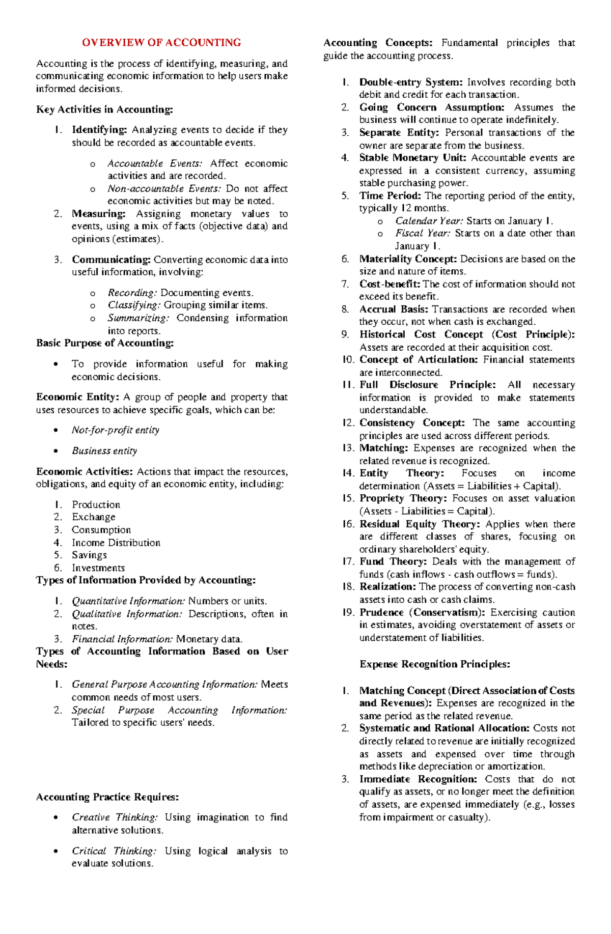 PAS-41 - Summary of Accounting's Conceptual Framework and Standards ...