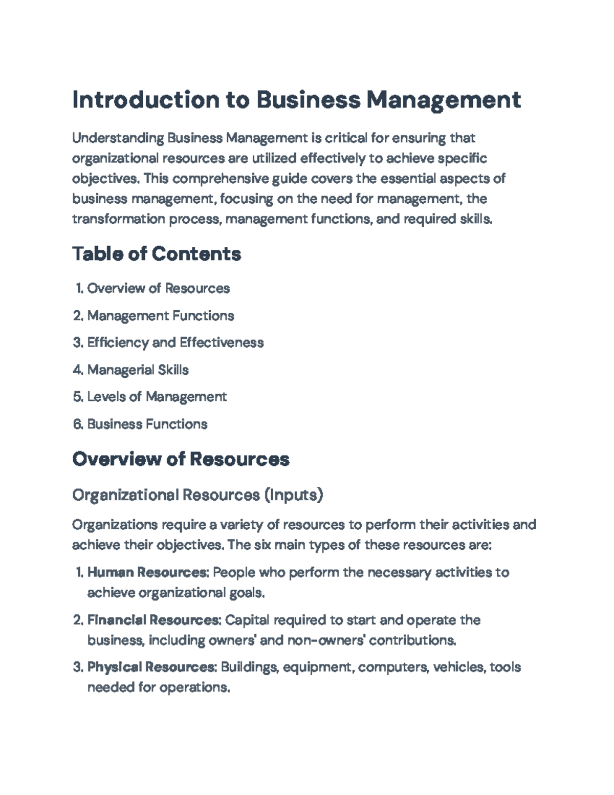 Understanding Business Management: Functions, Skills, and Efficiency ...