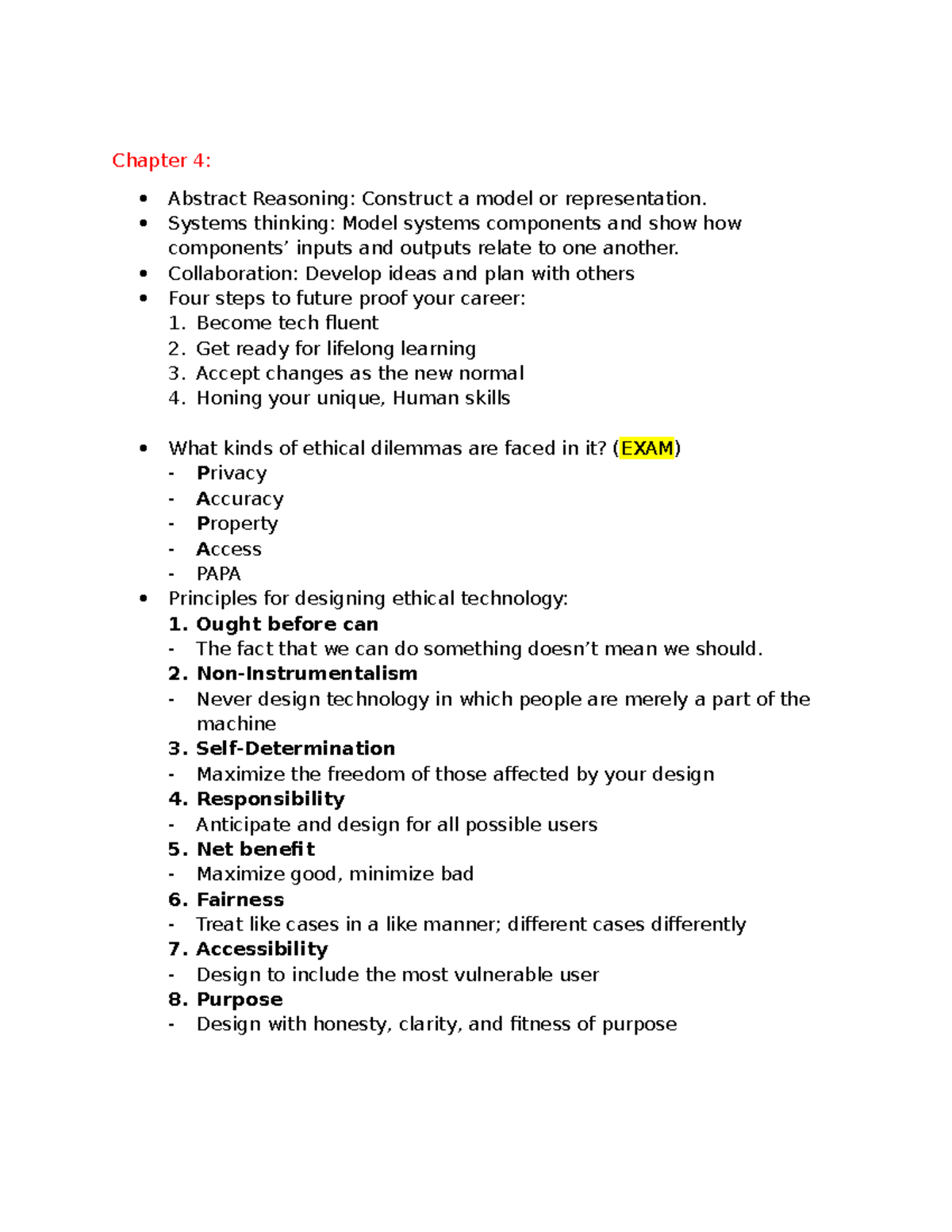 Exam 1 Review: Ethics, Tech, & Future Skills Strategies (Course Code) - Studocu