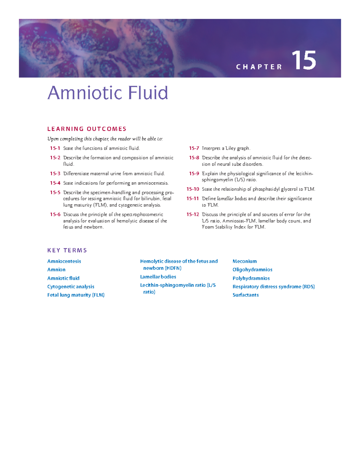 Amniotic Fluid Analysis for Cytogenetics and Fetal Maturity (BIO 202) - Studocu